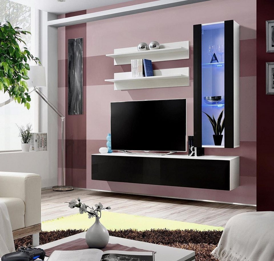Xlmoebel Wohnzimmer Set Gestaltung Hängende Vitrine Regal Wohnzimmer