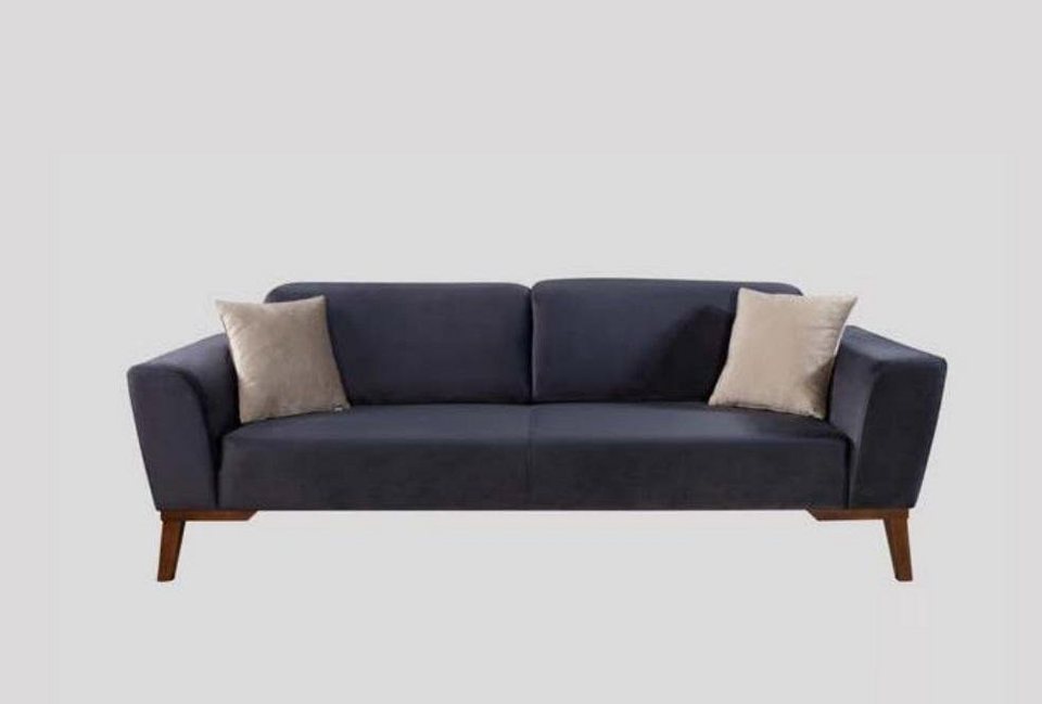 Jvmoebel Sofa Sofa 3 Sitzer Blau Wohnzimmer Set Design Möbel