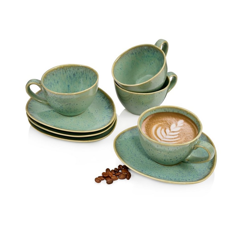 SÄnger Kaffeeservice Maya Kaffeetassen Set Mintgrün 8 Tlg 4 Personen
