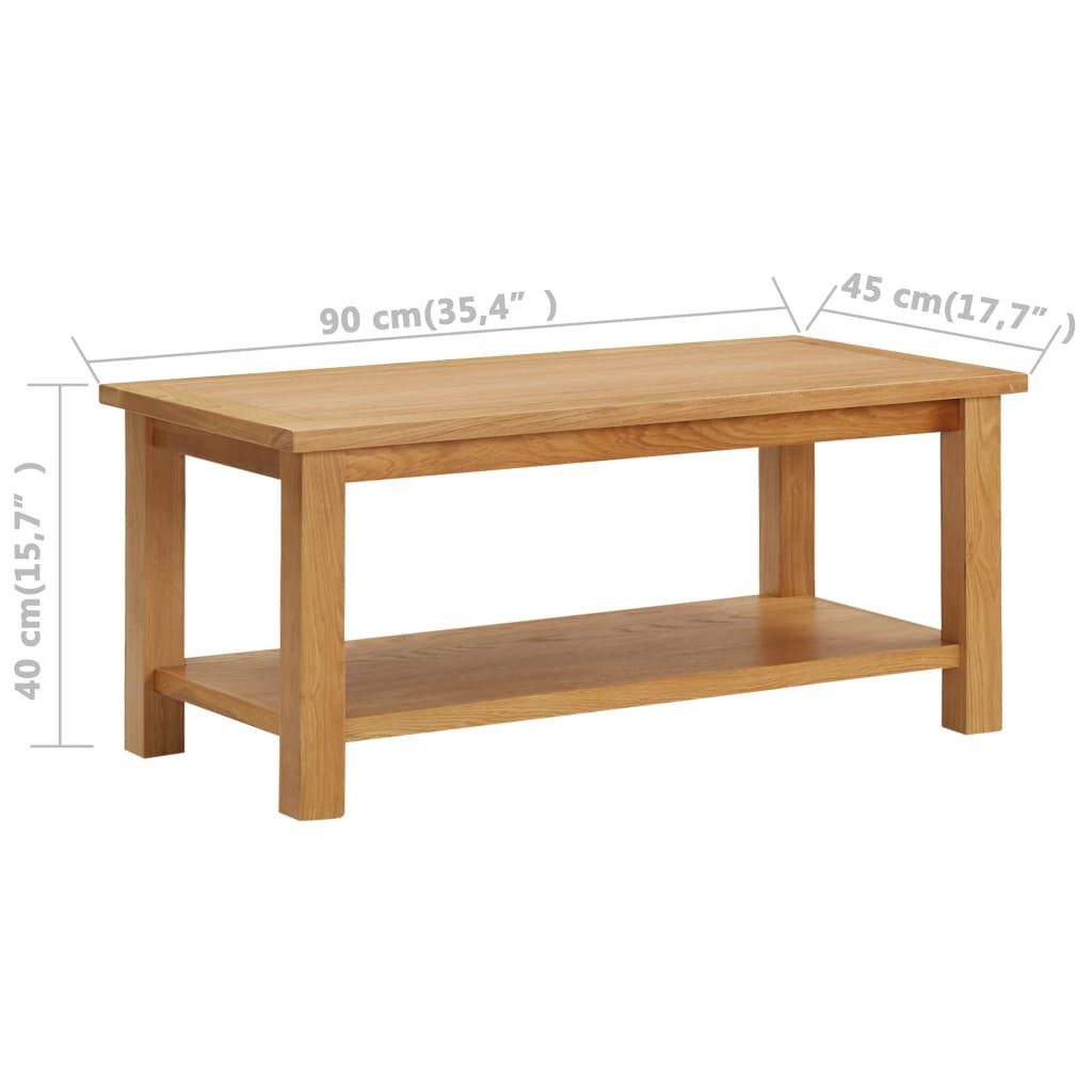 vidaXL Couchtisch Couchtisch 90 x 45 x 40 cm Eiche Massivholz (1-St)