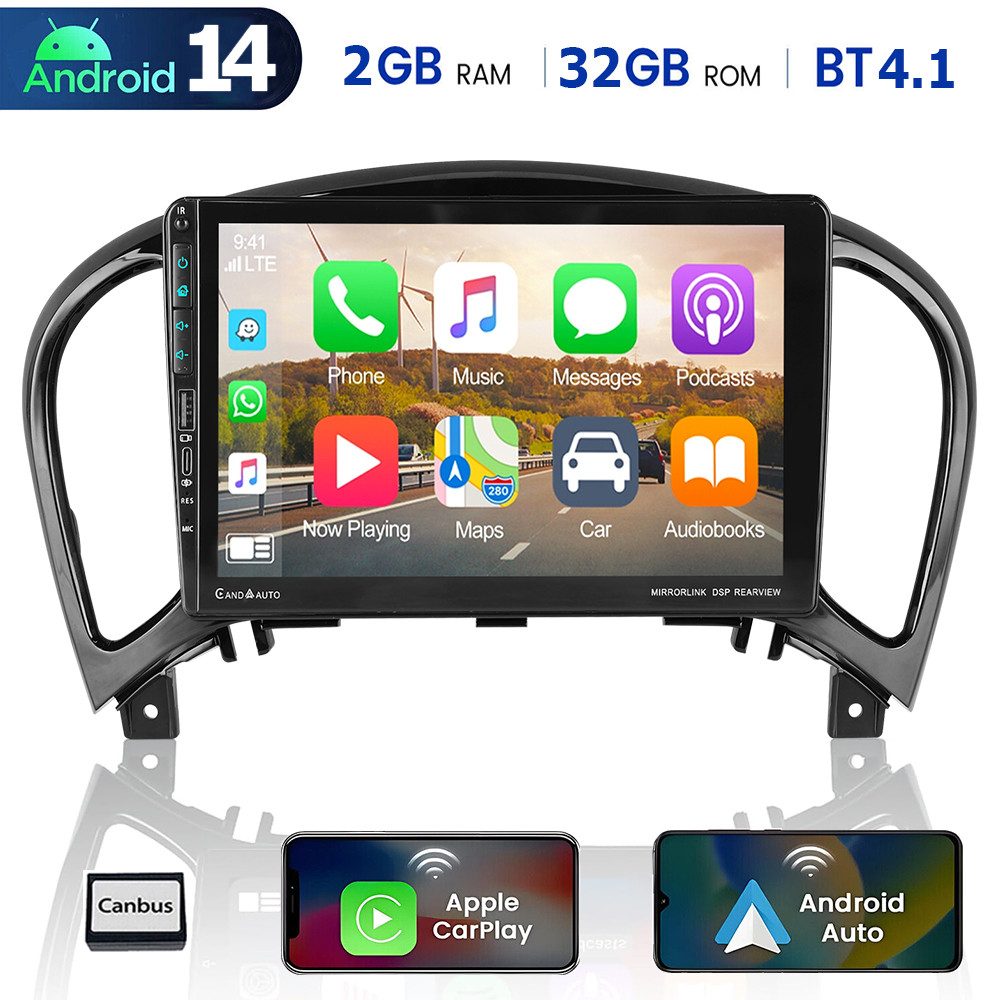 ESSGOO DAB+ Android 14 Autoradio für nissan juke 2011-2016 Carplay GPS WIFI Autoradio ...