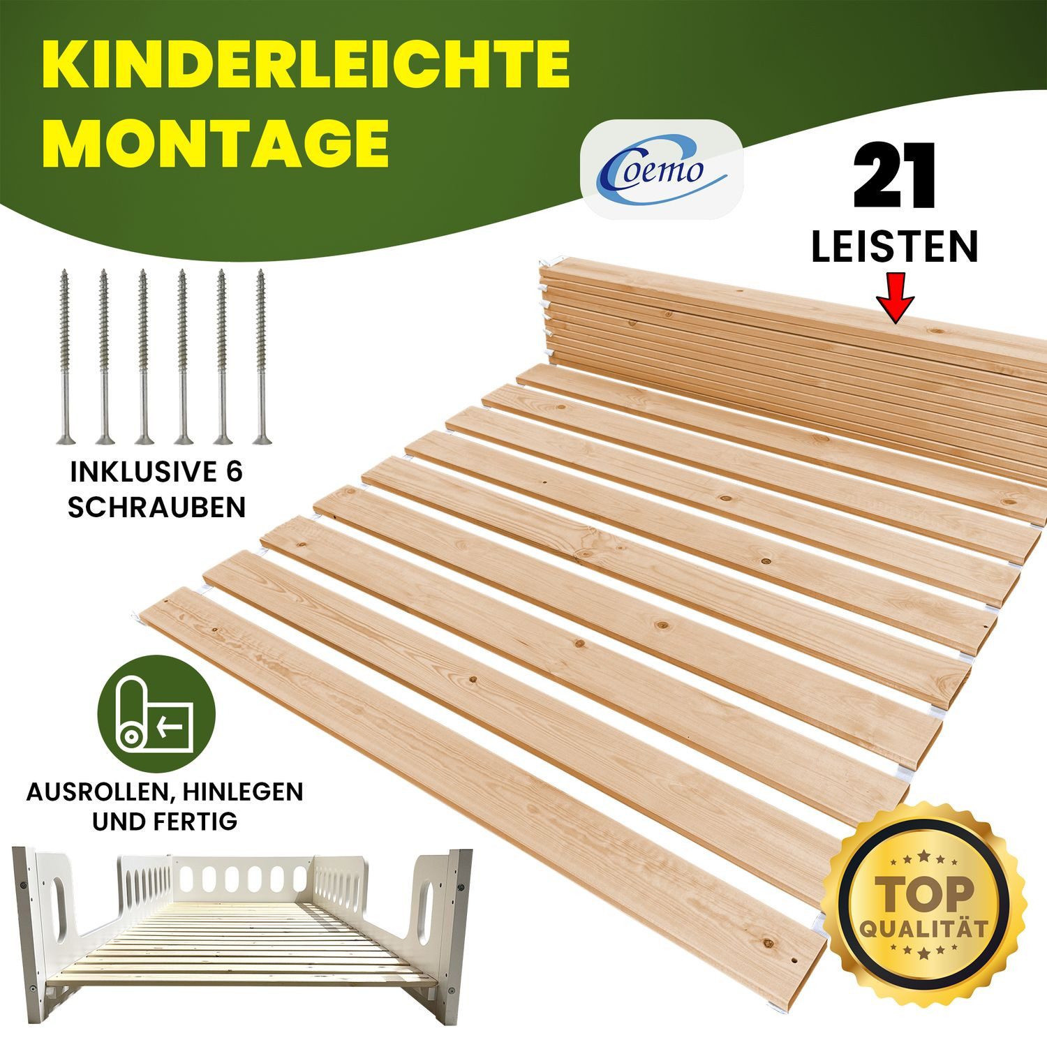 Rollrost, Coemo, Kopfteil nicht verstellbar, Fußteil nicht verstellbar ...