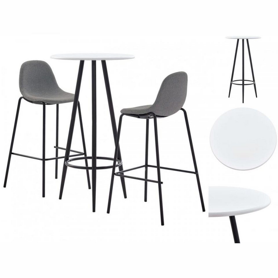 Vidaxl Sitzgruppe 3 Tlg Bar Set Stoff Taupe Hochstühle Barhocker Bar
