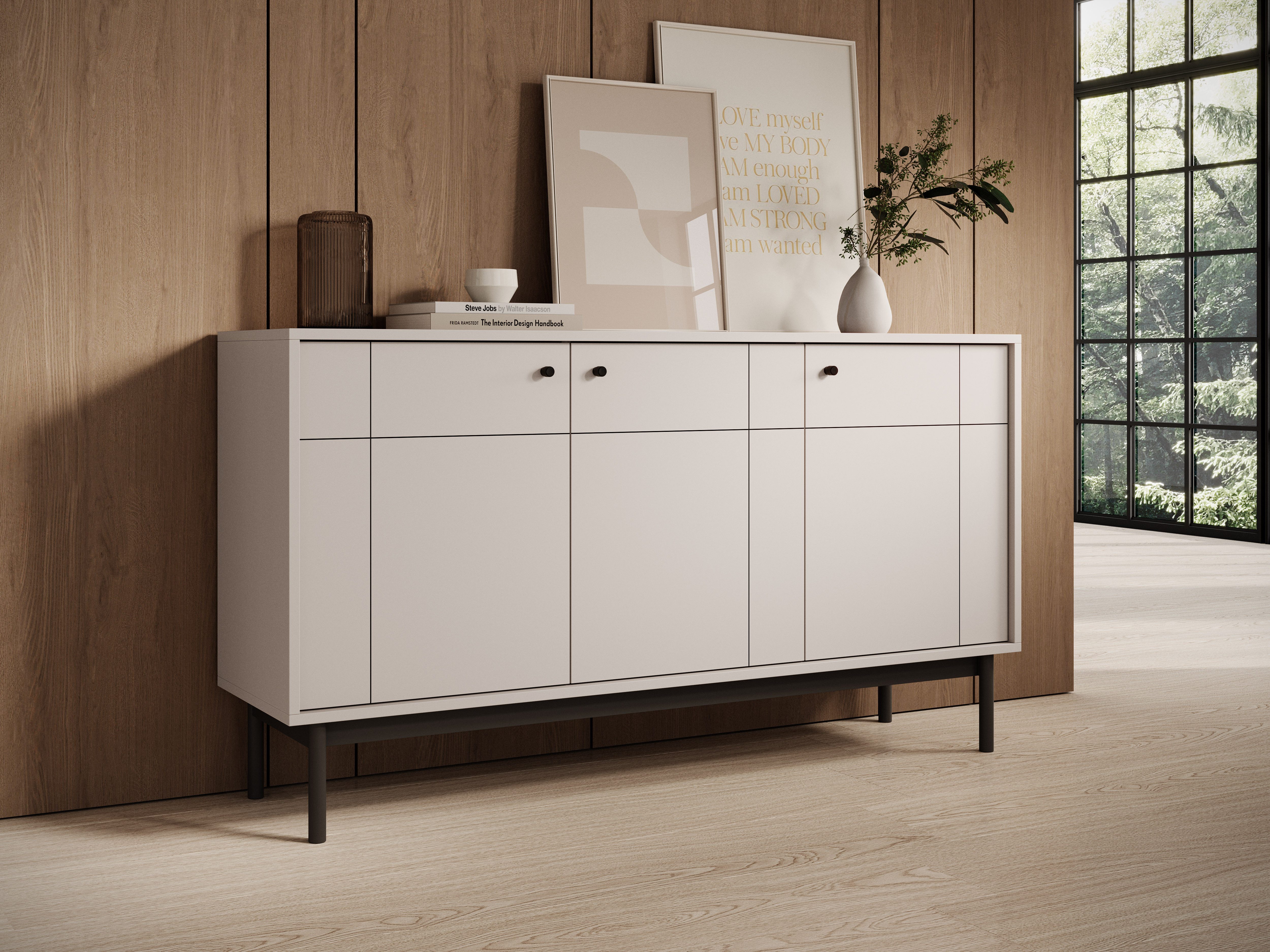 MOEBLO Kommode Ismene - K154 (Sideboard Wohnzimmer Kommode Schlafzimmer Komodenschrank Highboard ...