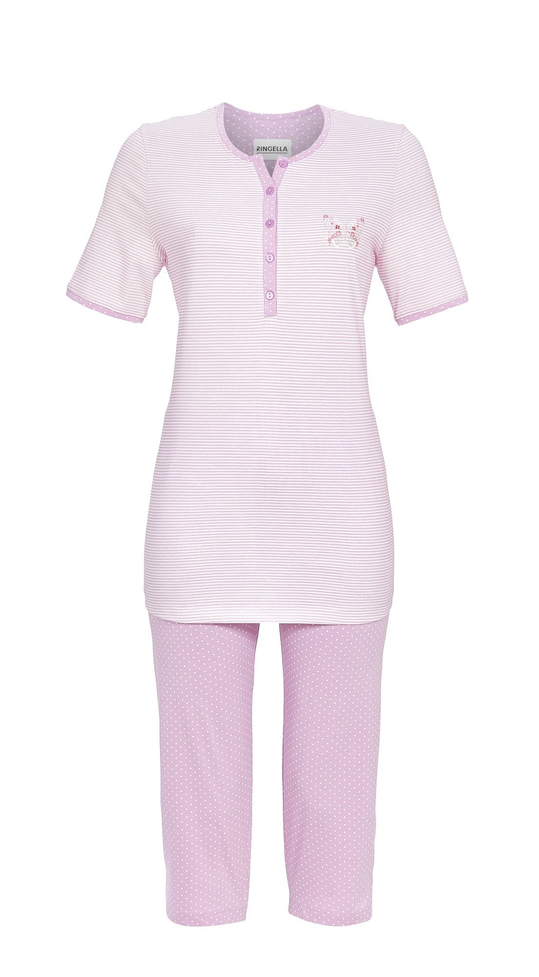 Ringella Pyjama mit Caprihose (2 tlg), Caprihose mit Gummizugbund und ...