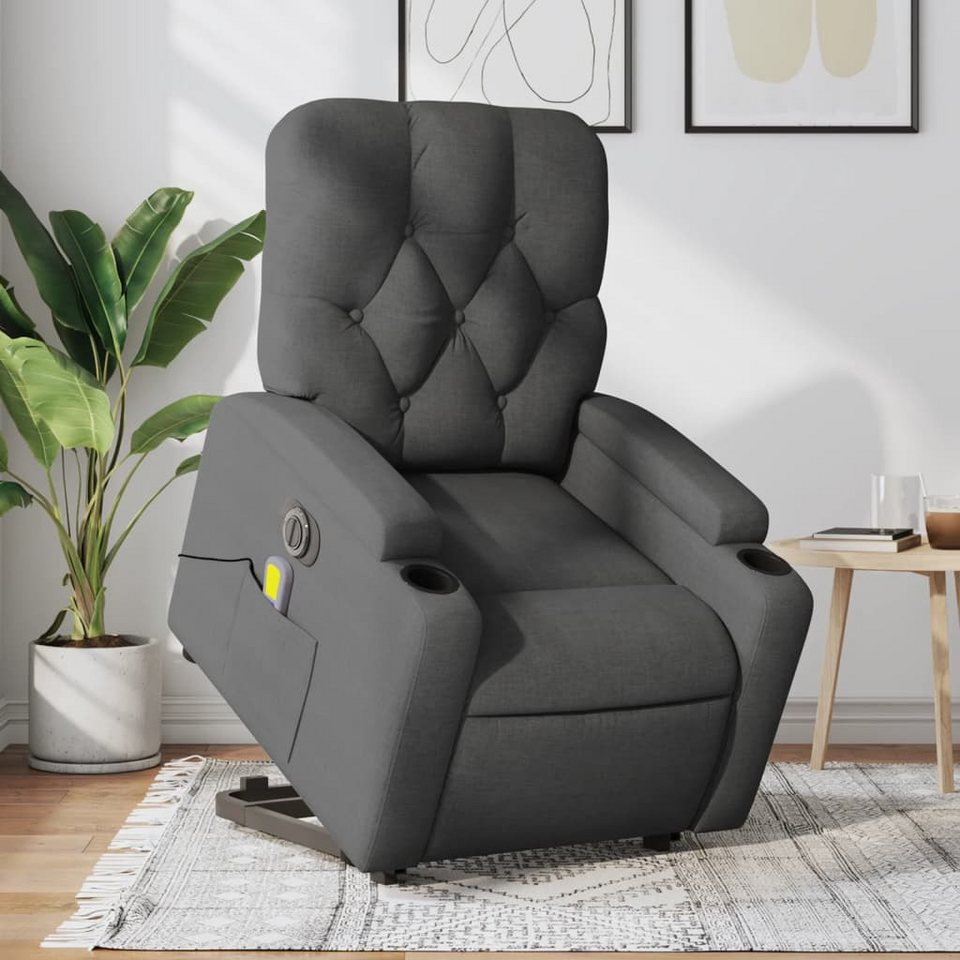 Vidaxl Sessel Elektrischer Massagesessel Mit Aufstehhilfe Dunkelgrau