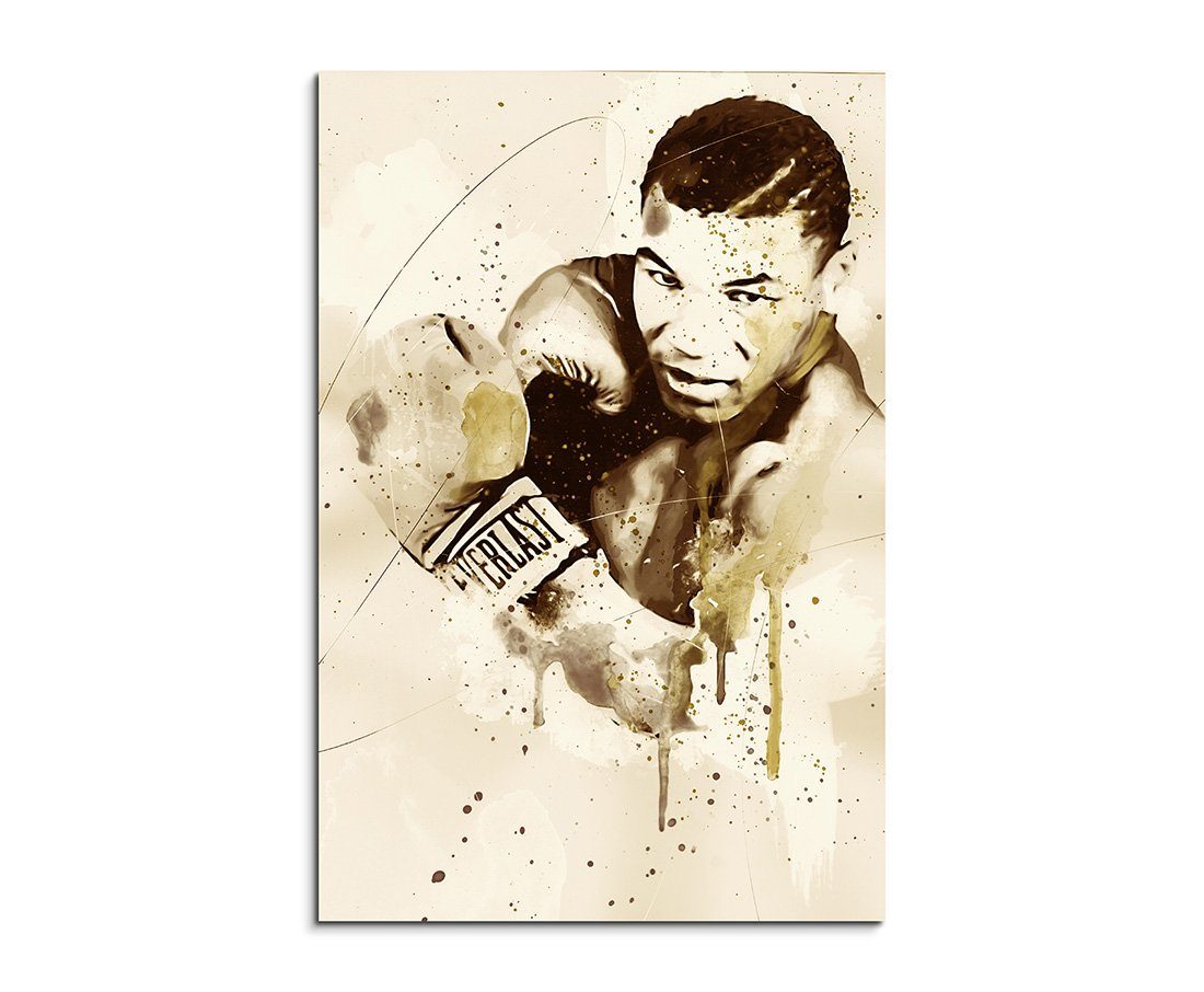 Sinus Art Leinwandbild Mike Tyson Splash 90x60cm Kunstbild Als Aquarell
