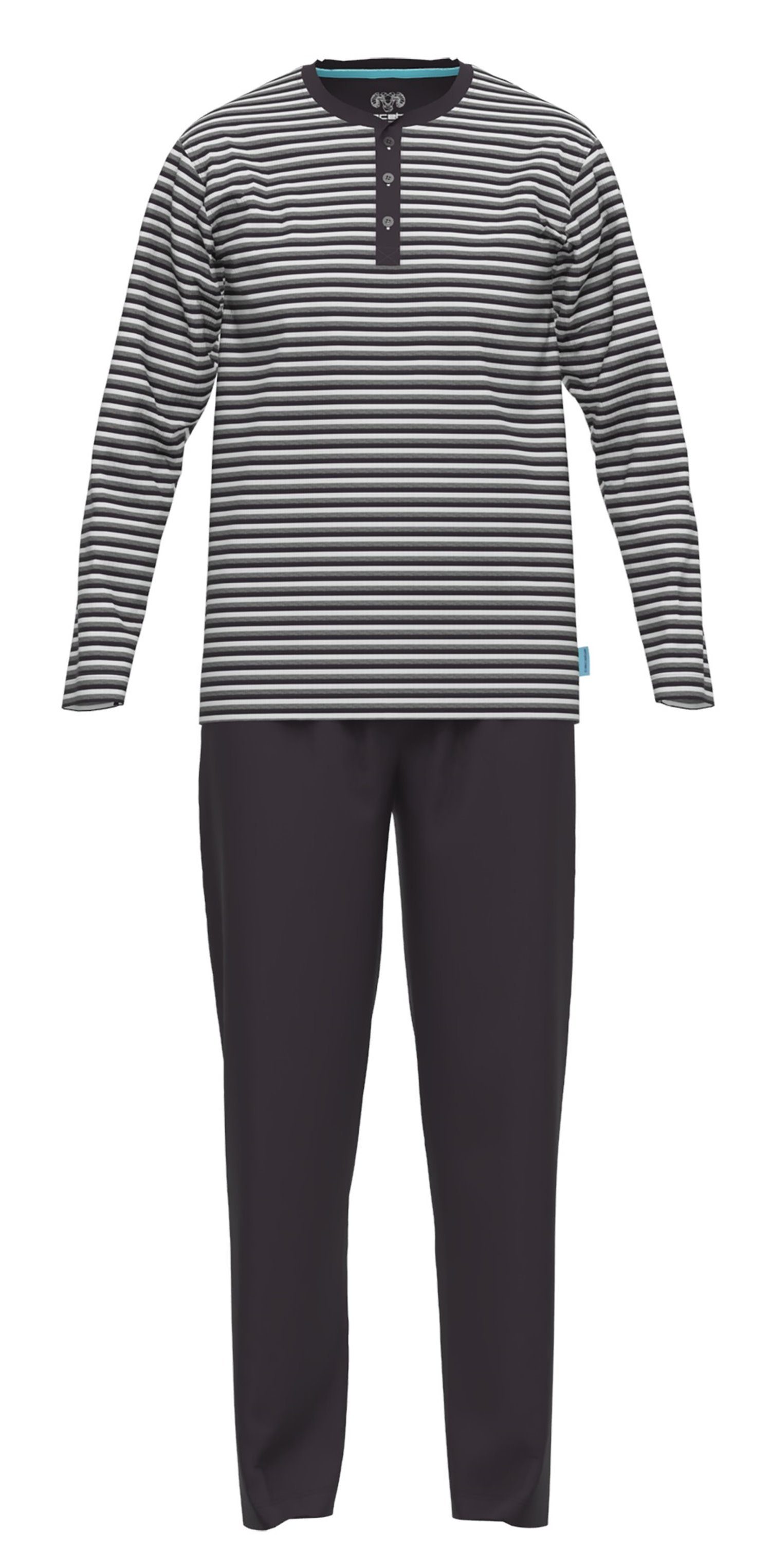 CECEBA Pyjama CECEBA Herren Pyjama grau quergestreift (1 tlg), Single ...