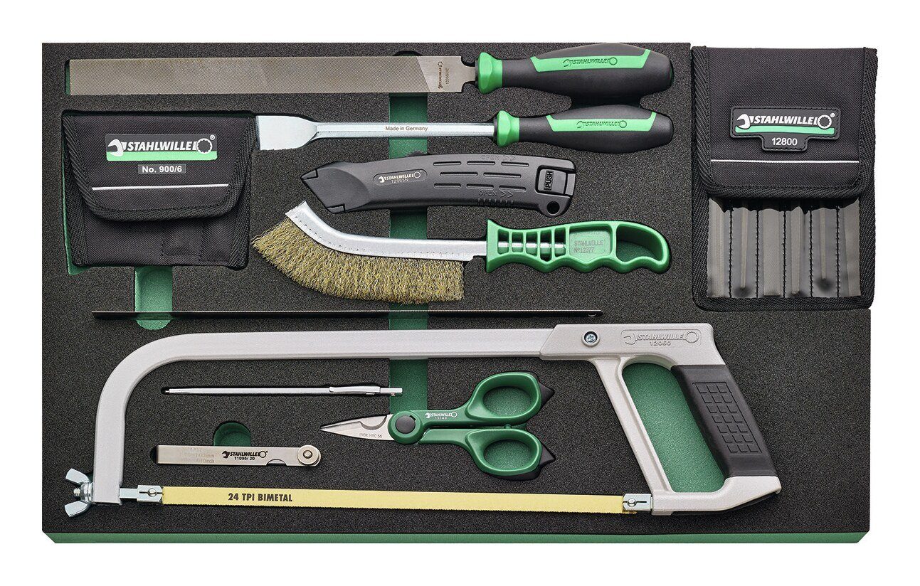 Stahlwille Werkzeugwagen, (21-tlg), Werkzeugmodul 3/3 Feile und Säge TCS 8 821/21