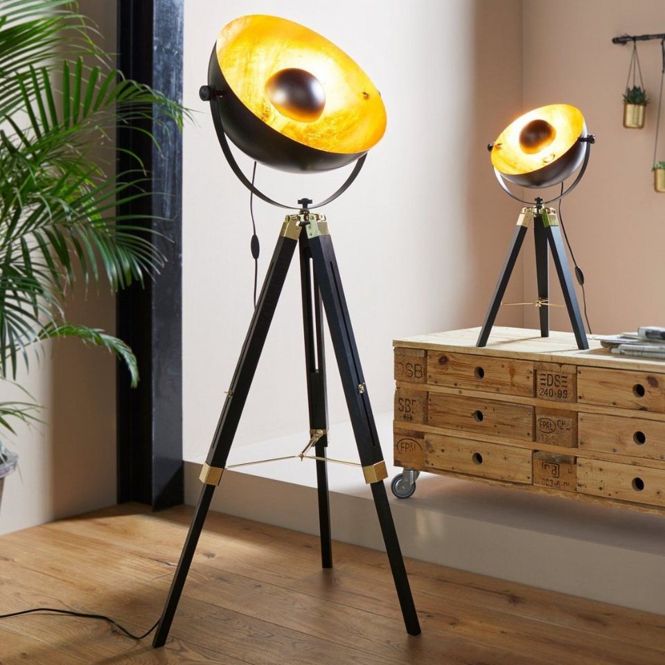 Click Licht Stehlampe Vintage Stehleuchte Schwarz Messing Gold