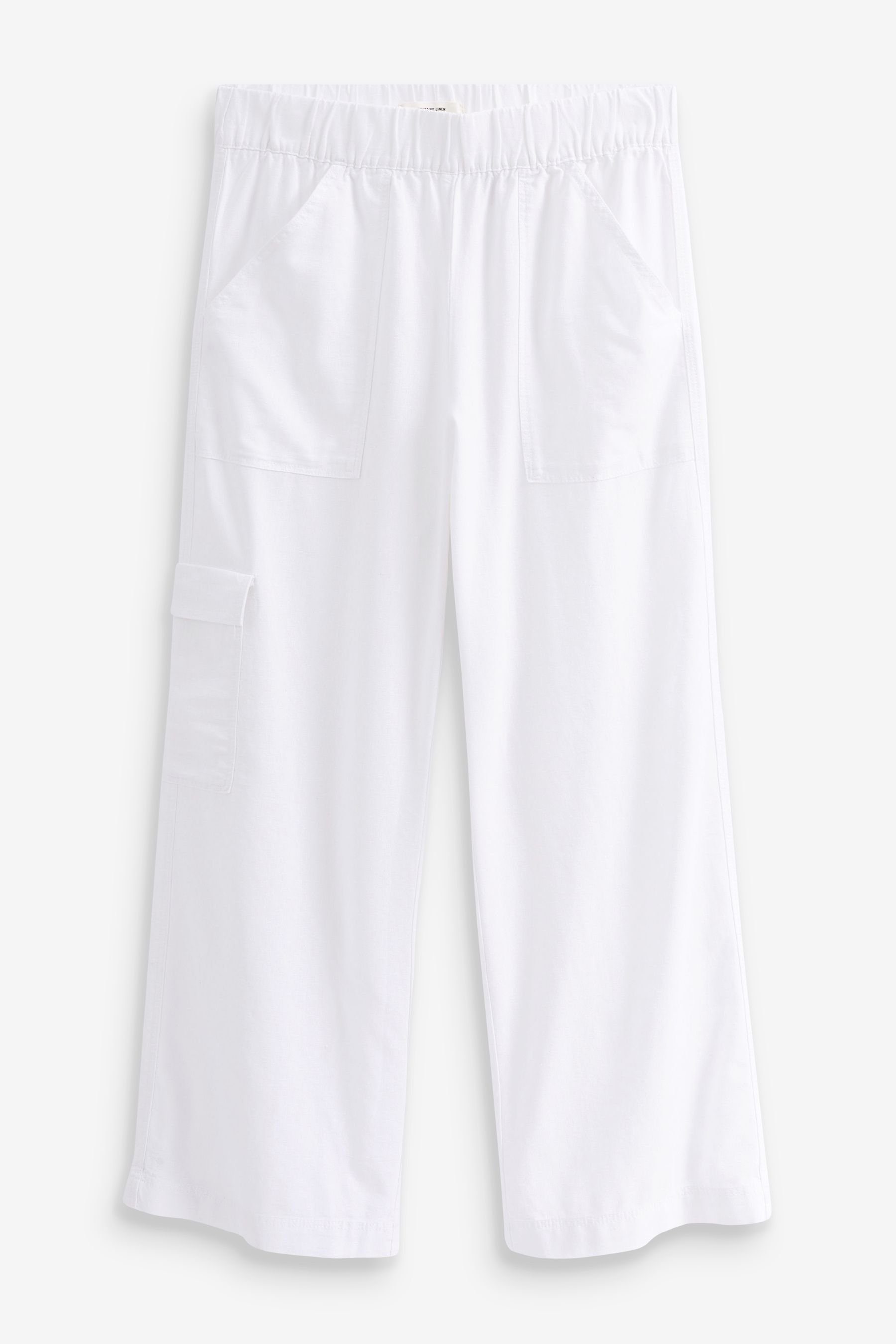Next Cargohose Cargohose Mit Weitem Bein Und Leinenanteil 1 Tlg Mode