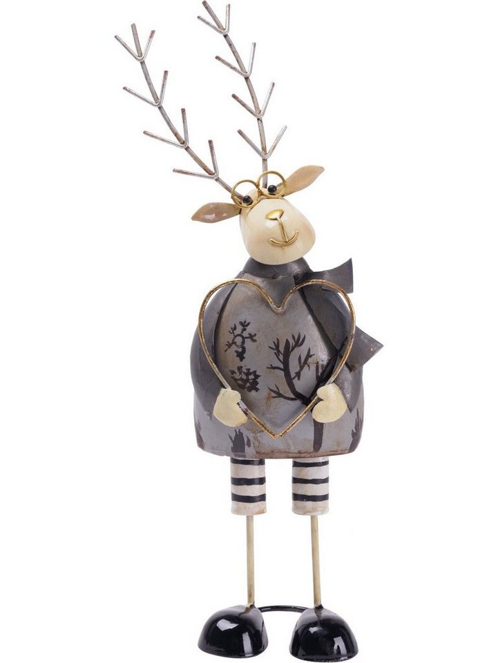 Trend Line Weihnachtsfigur Trendline Dekofigur Metall Rentier 36 X 15 Cm