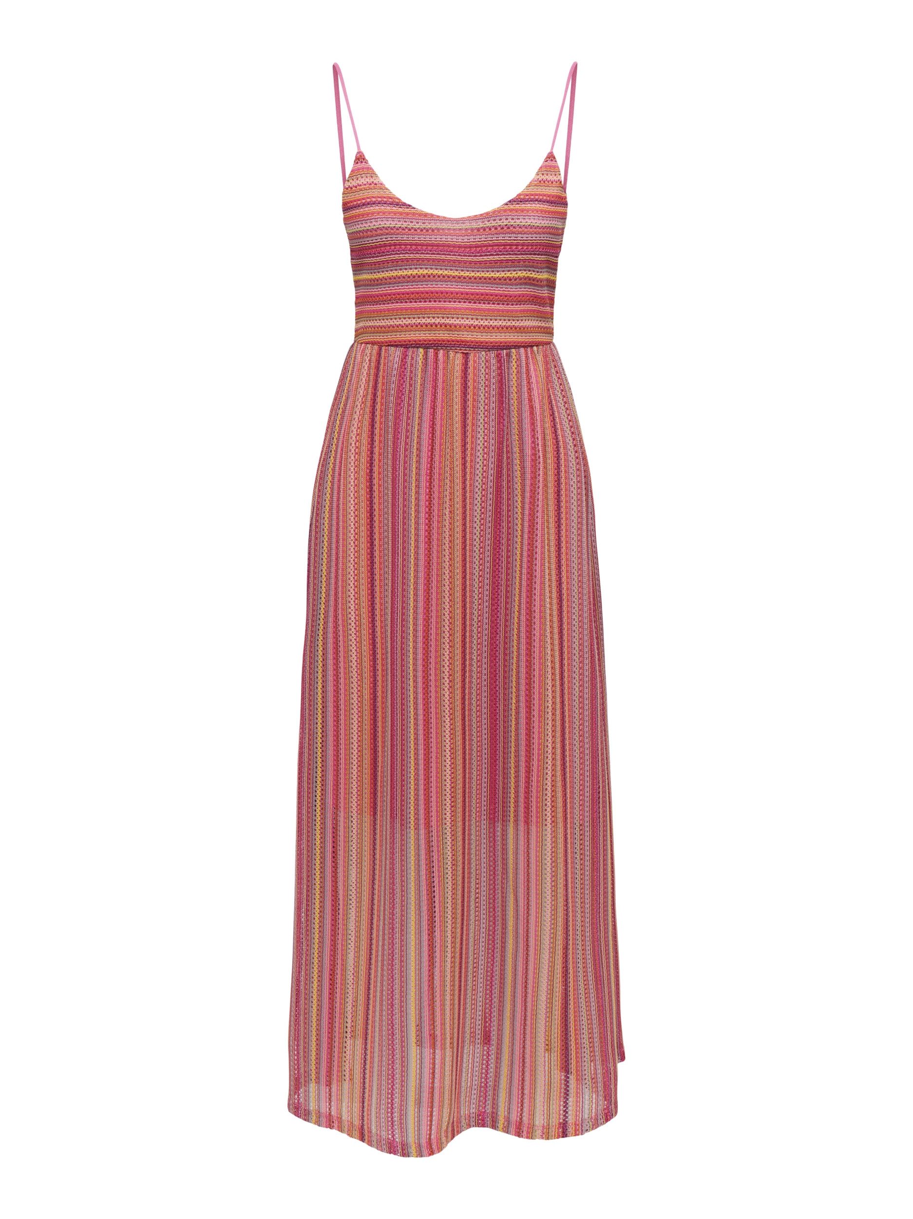 ONLY Spaghettikleid ONLSANDY LONG DRESS JRS Materialmix, regular fit, V ...