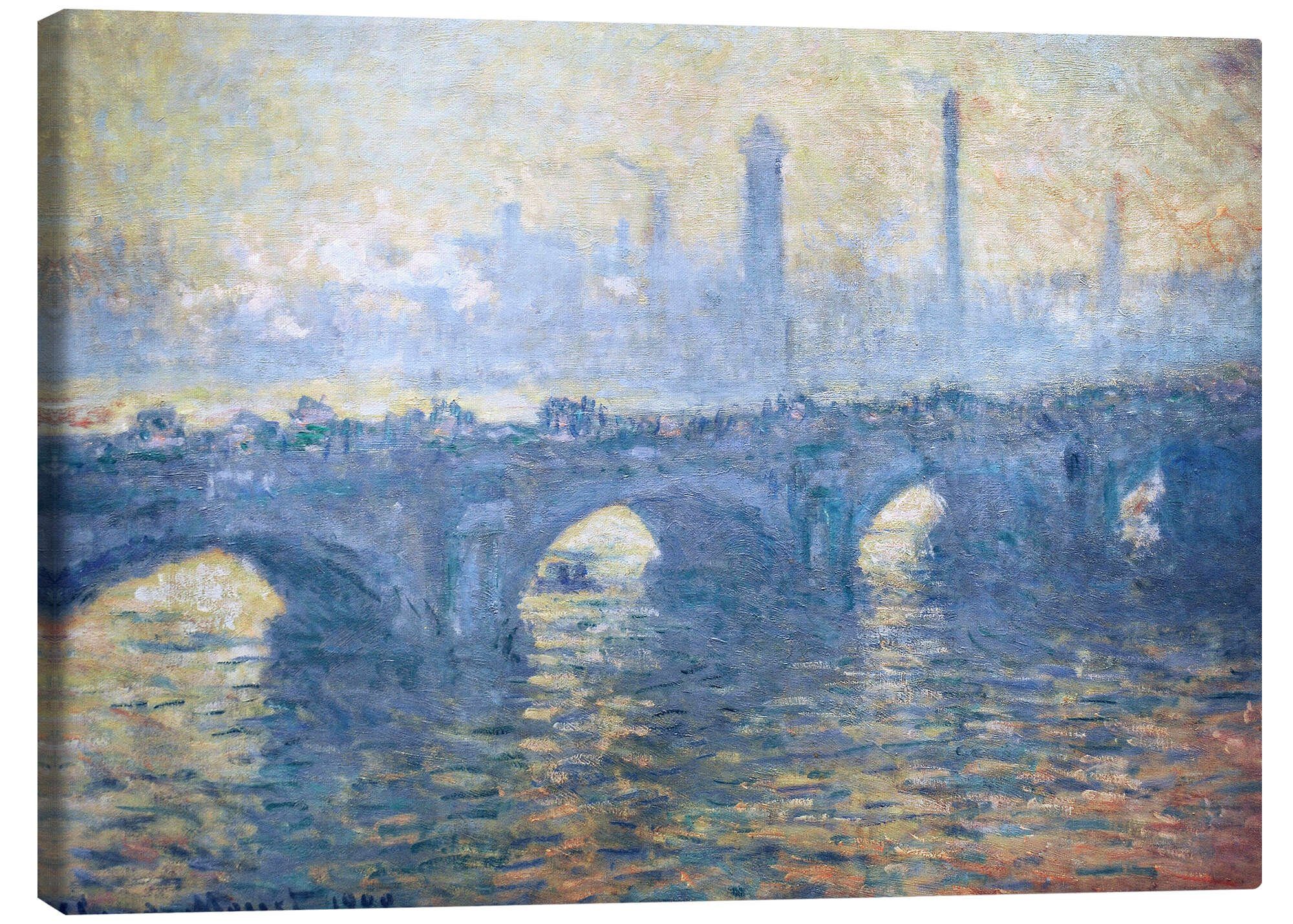 Posterlounge Leinwandbild Claude Monet Fluss Themse In London