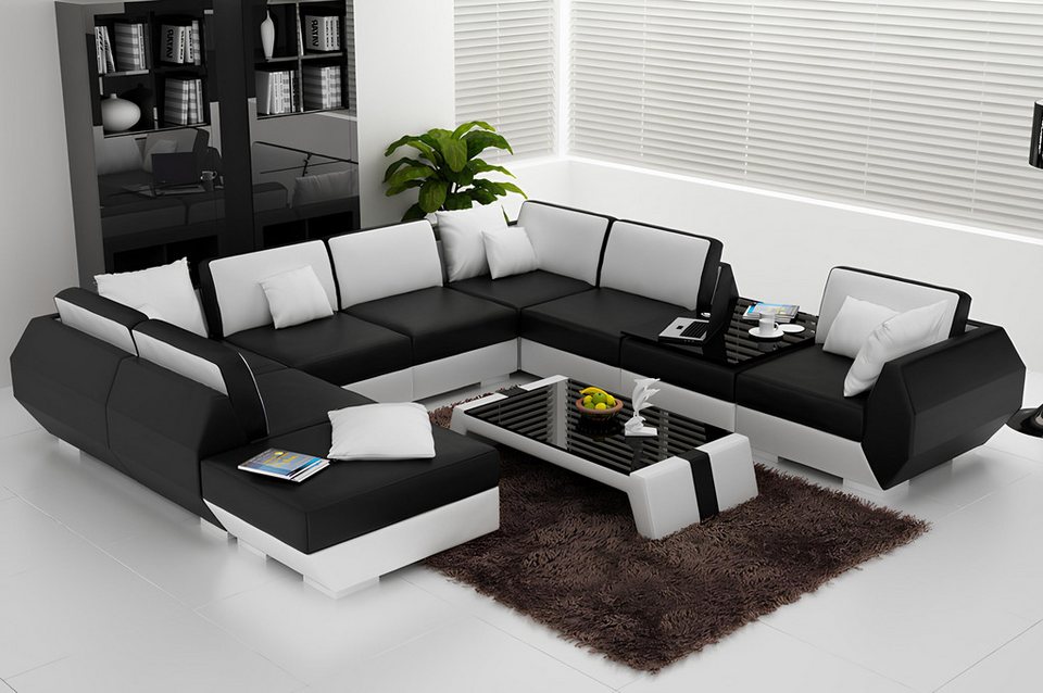 Xlmoebel Sofa Neues Modernes Ecksofa Aus Leder In Design R7002