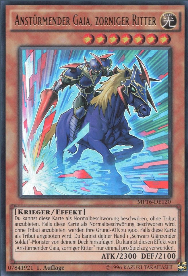 Recollectibles Sammelkarte Yugioh Karte Anstürmender Gaia Zorniger