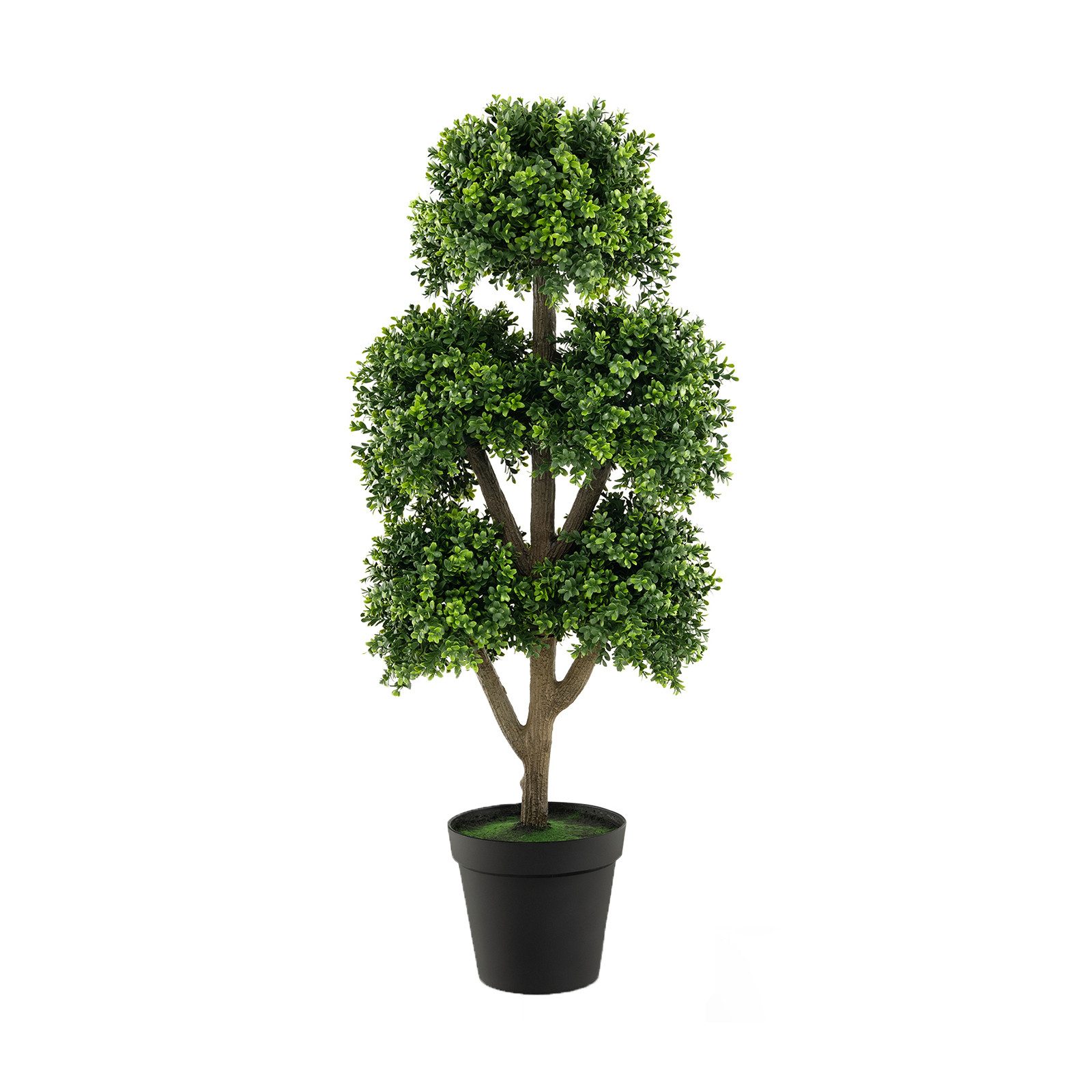Kunstbaum Buchsbaum, COSTWAY, Höhe 115 cm, mit 5 Kugeln, im Topf ...