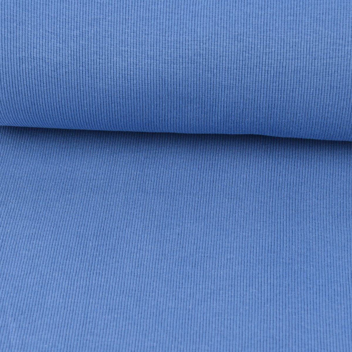 SchÖner Leben Stoff Strickschlauch Bündchenstoff Grob Mittelblau 27cm