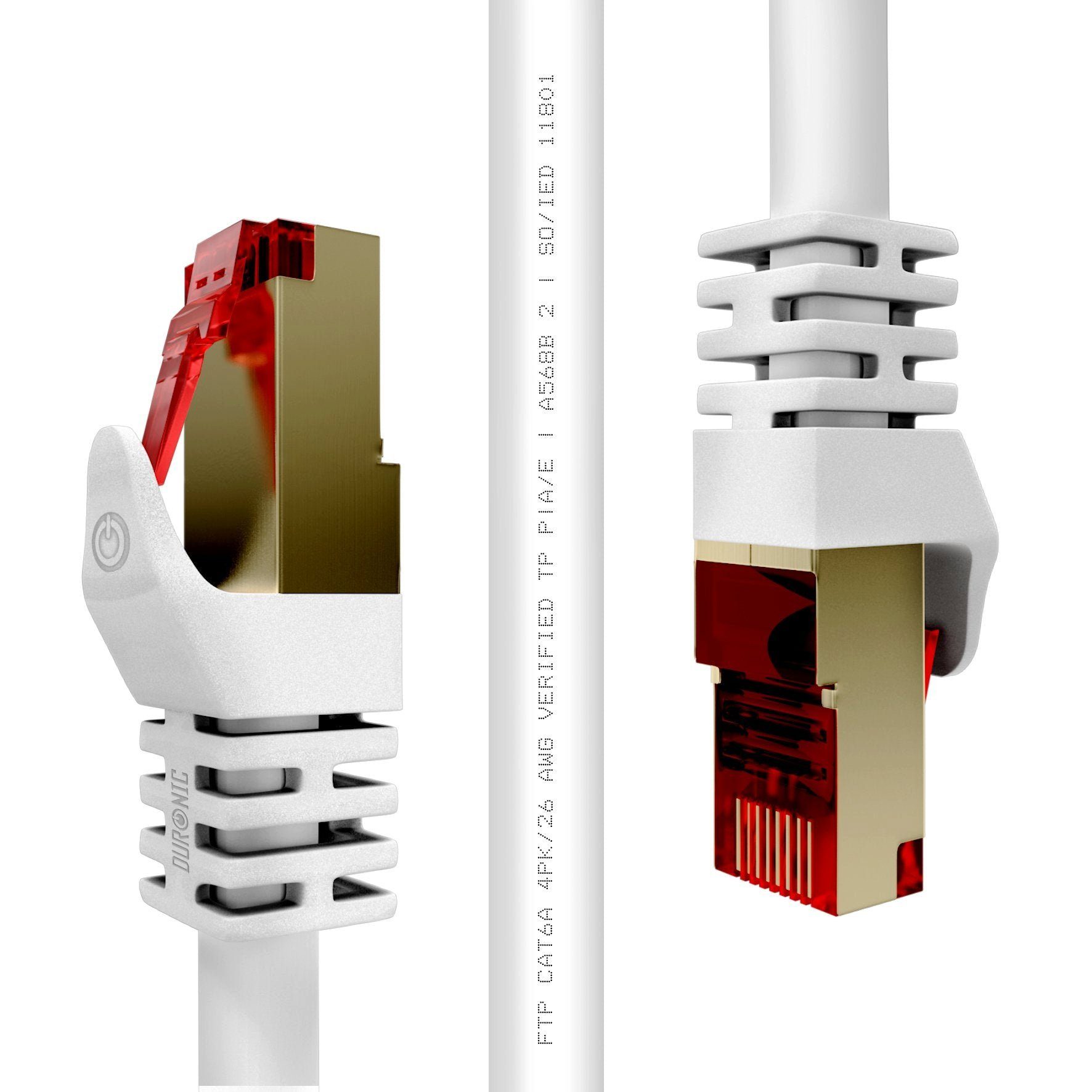 Duronic LAN-Kabel, CAT8 WE 0,5 m Ethernet-Kabel, 40 Gbps Netzwerkabel, RJ45 LAN Kabel, Patchkabel