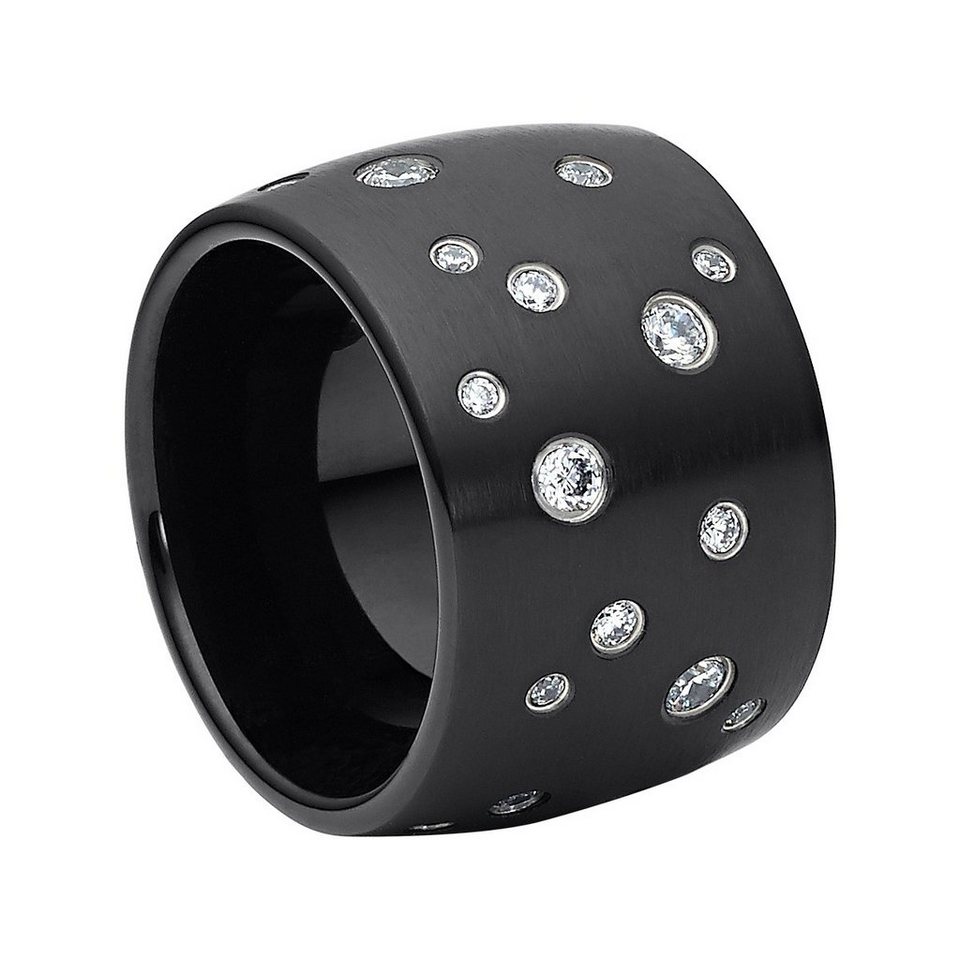 Heideman Fingerring Astrum Schwarz Damenring Mit Swarovski Stein