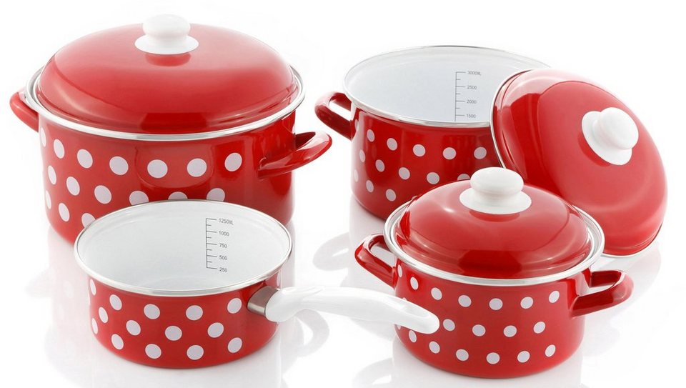 Gsw Topf Set Stahl Emaille Set 7 Tlg Induktion Online Kaufen Otto