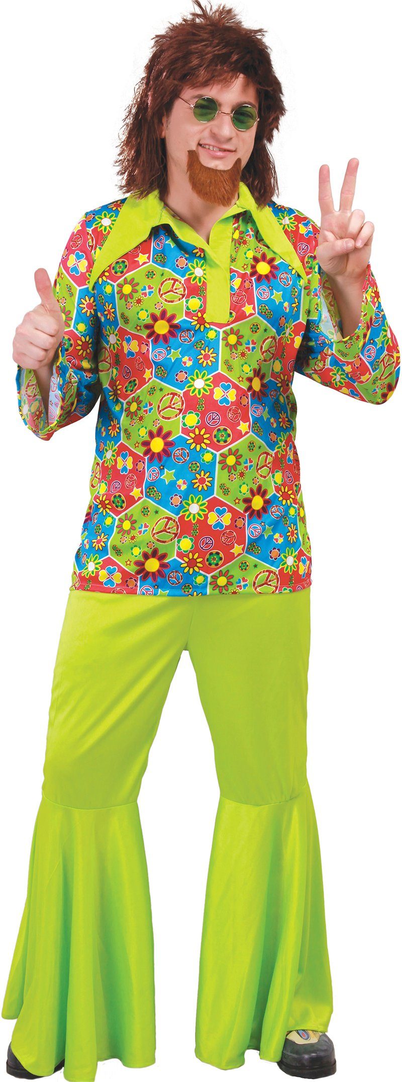 Fiestas Guirca Kostüm Flower Power Hippie Herren Outfit Mit Oberteil