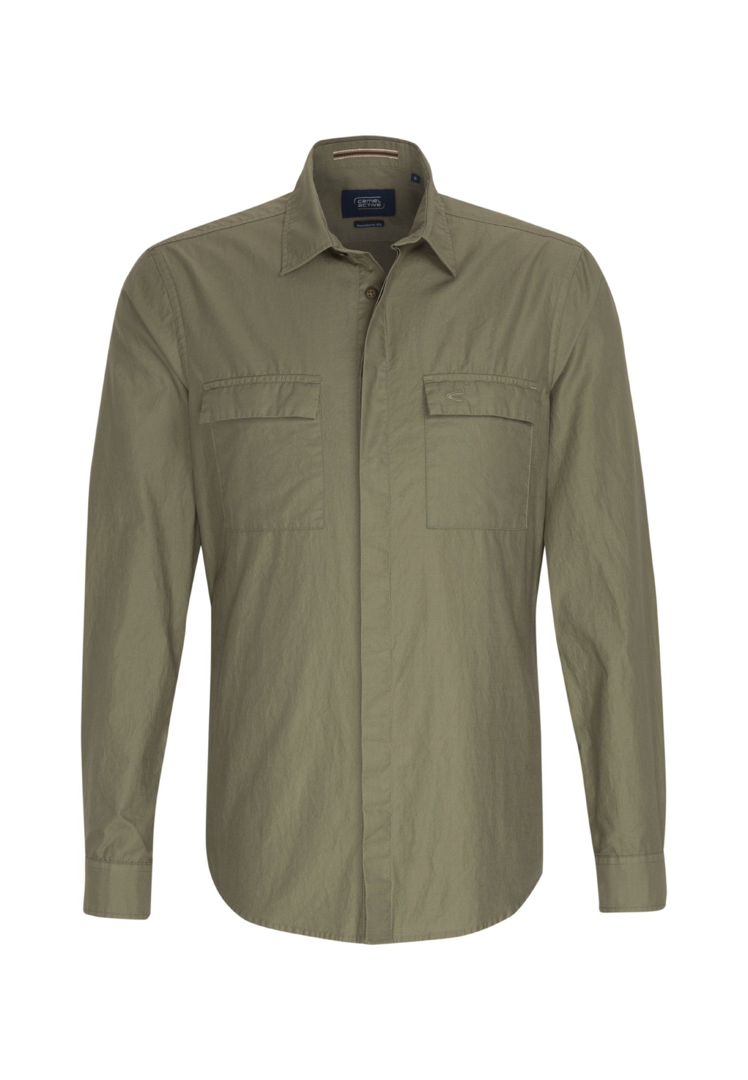 Camel Active Hemd Camel Active Modern Fit Langarm Kent Kragen Uni