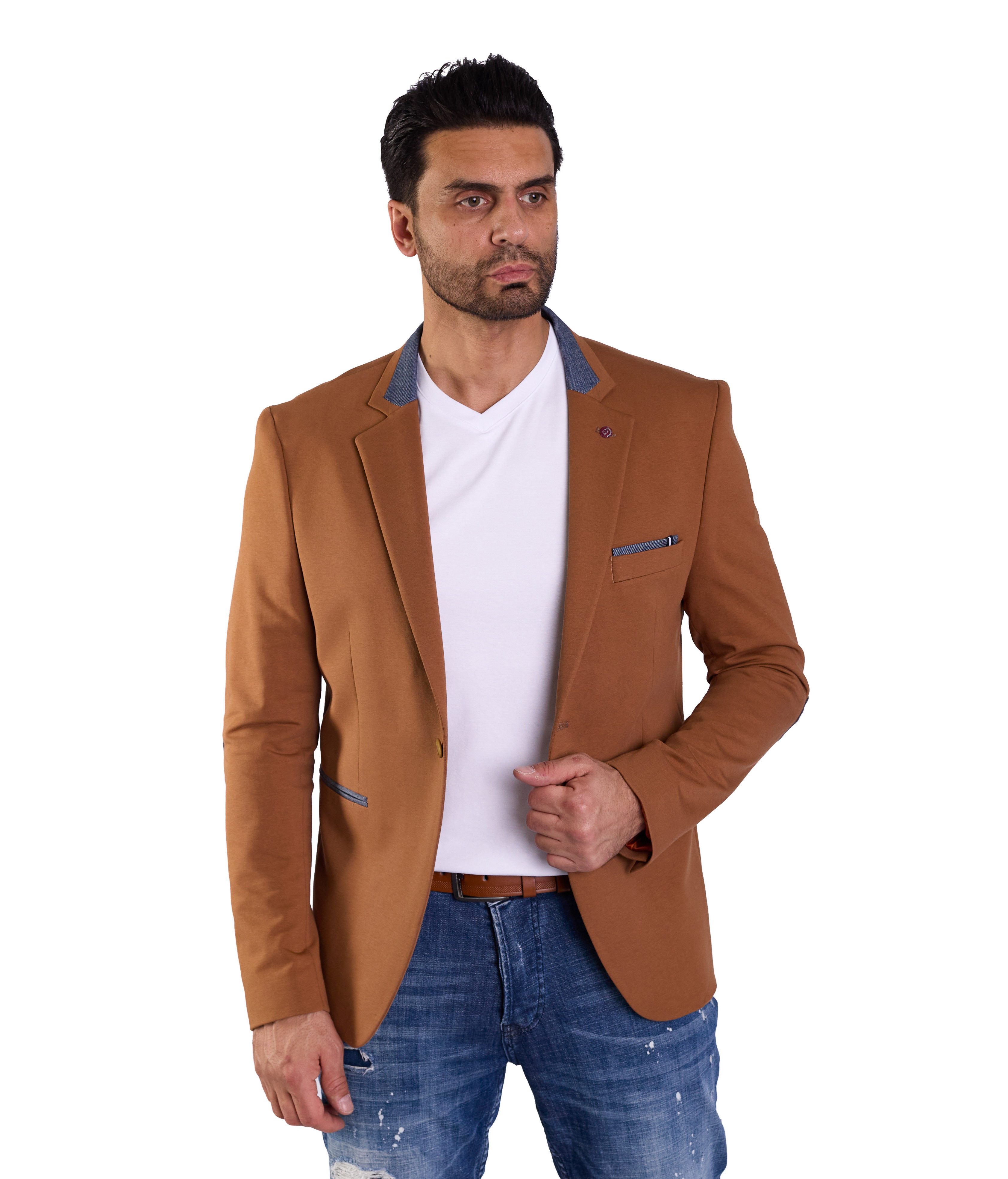 Denim Distriqt Jerseysakko Sportliches Herren Jersey Sakko mit ...