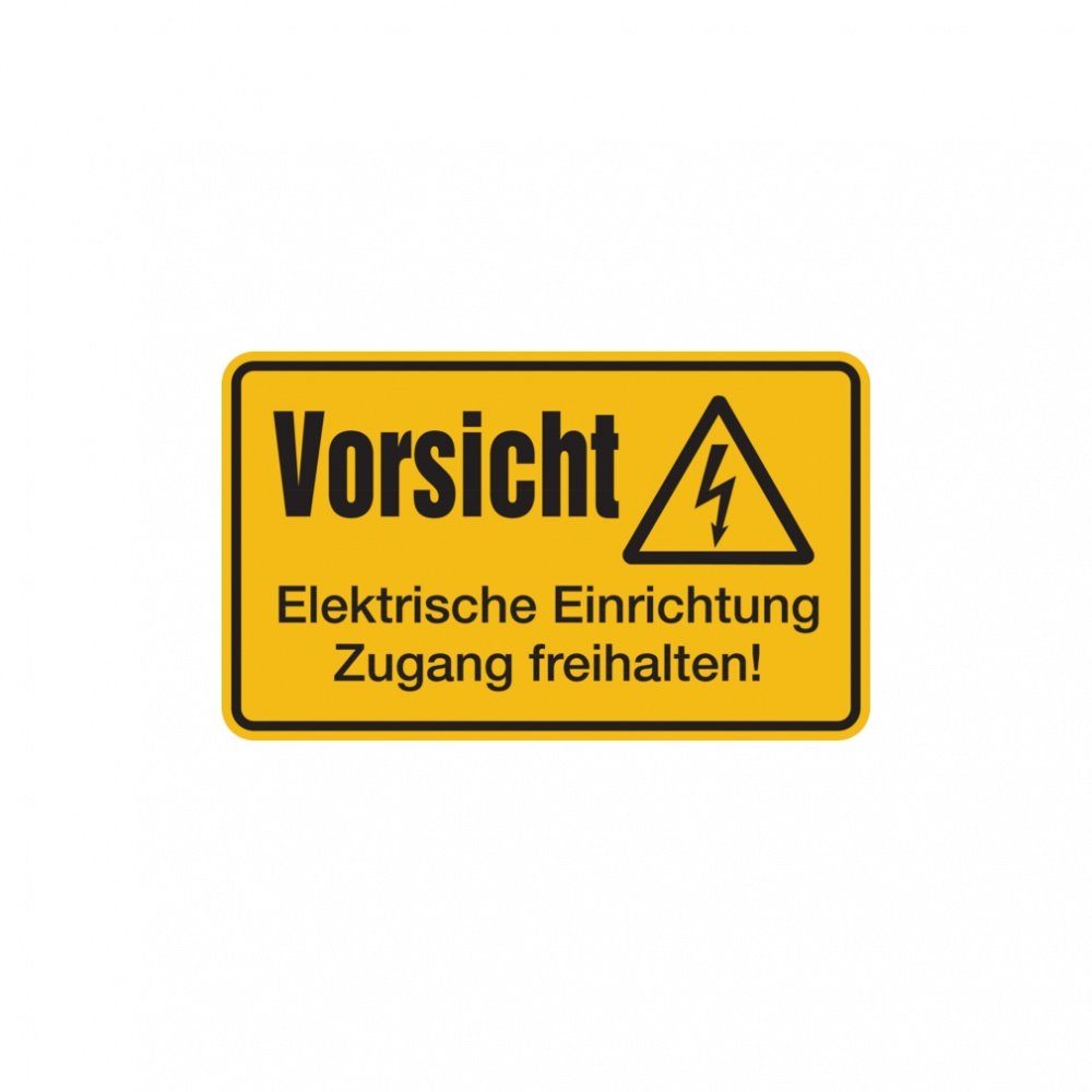 König Werbeanlagen Hinweisschild Warnschild, Vorsicht! Elektrische Einrichtung Zugang freihalten!