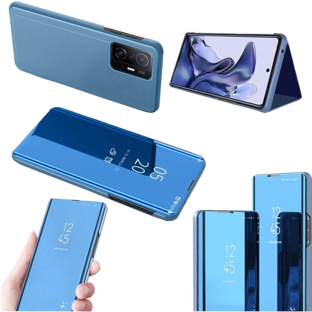 Wigento Handyhülle Clear View Spiegel Mirror Smartcover Für Xiaomi Mi