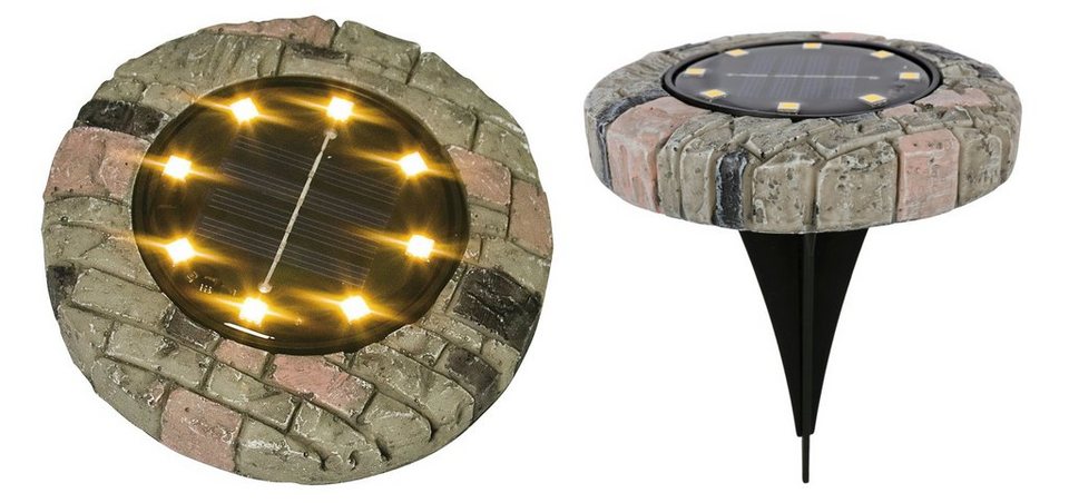 Buri Led Dekolicht Led Solarleuchte Steinoptik Warmweiß Gartenleuchte
