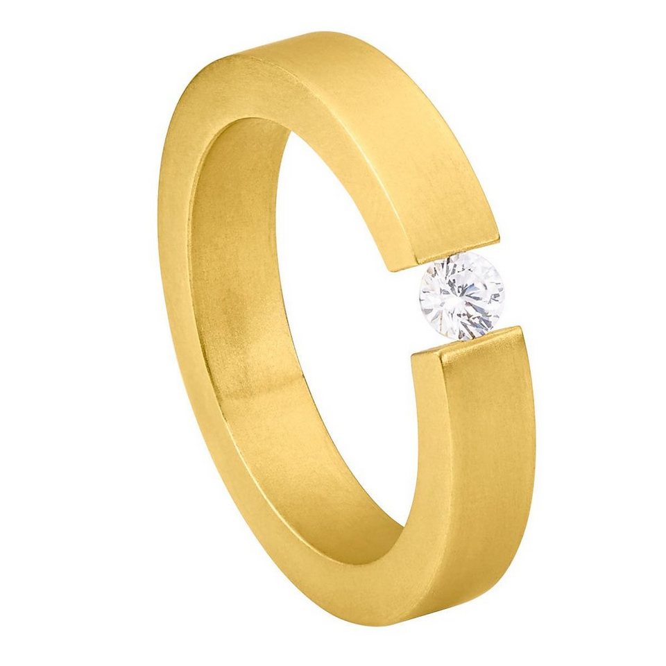 Heideman Fingerring Alterna Gold 1 Tlg Damenring Mit Stein Weiss