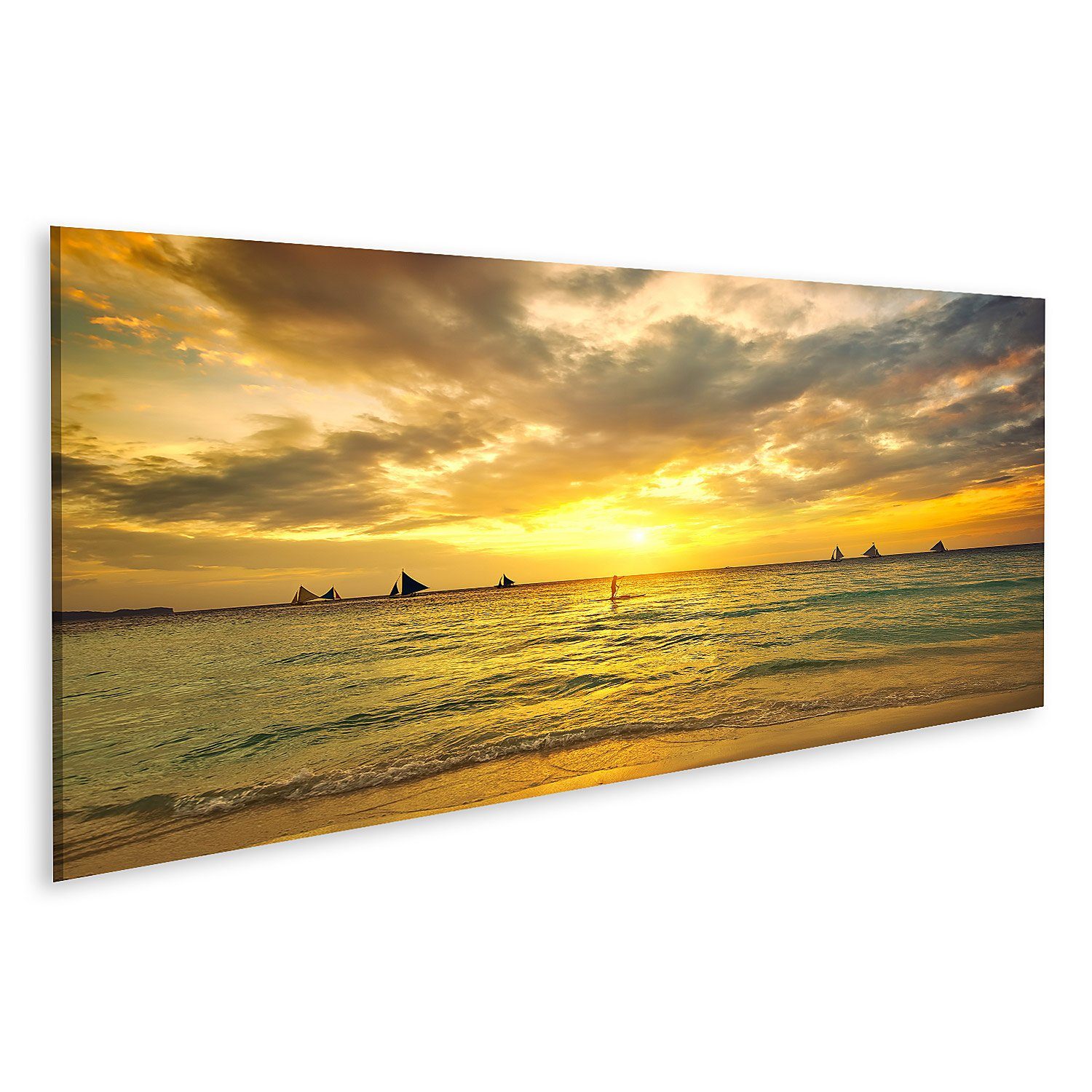 islandburner Leinwandbild Bild auf Leinwand Schöner Sonnenuntergang auf der Insel Boracay Philip