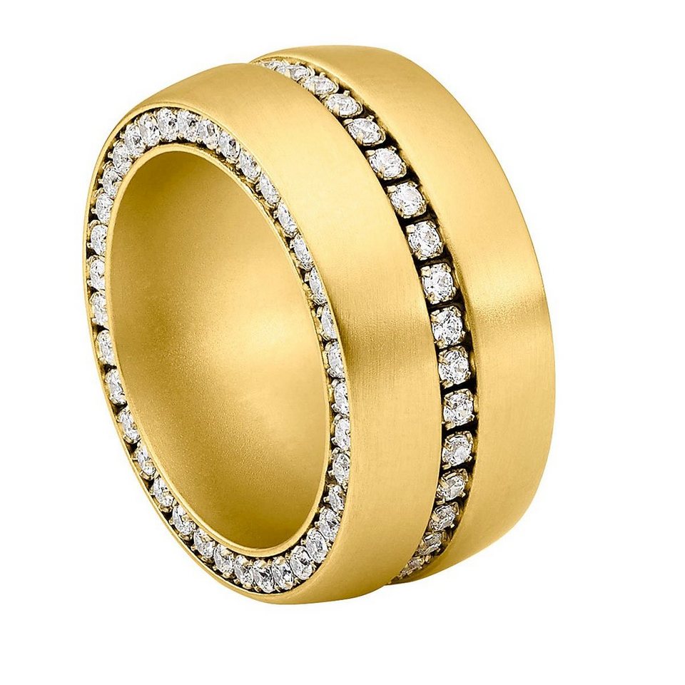 Heideman Fingerring Ductus 60 Gold 1 Tlg Damenring Mit Swarovski
