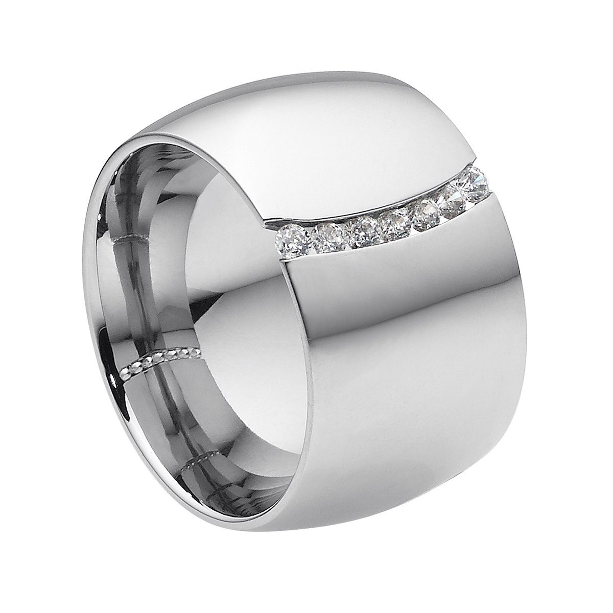 Heideman Fingerring Flexus Poliert Mit Swarovski Stein Weiß Damenring