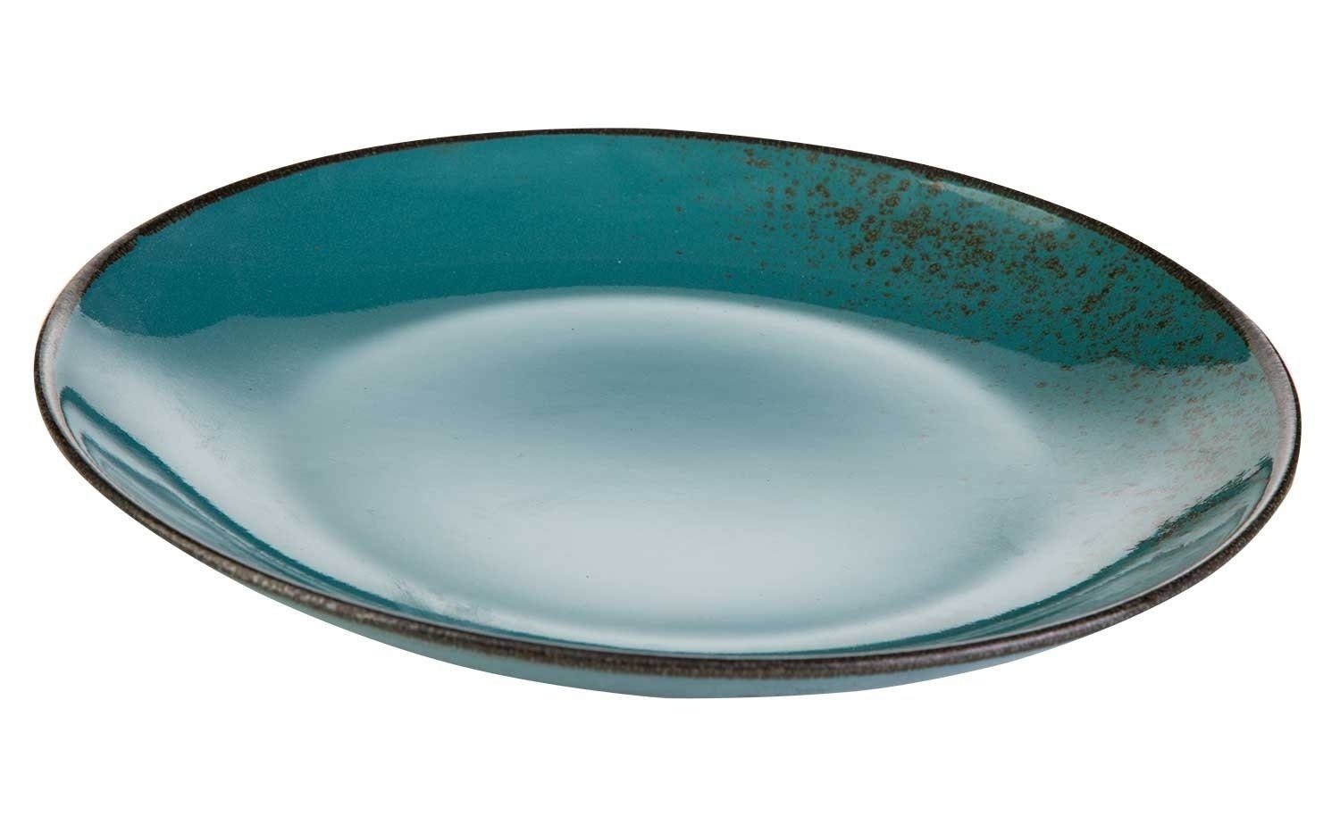 CreaTable Speiseteller NATURE COLLECTION, Ø 27 cm, Blau, Steinzeug, (1 St), mit Reaktivglasur ...