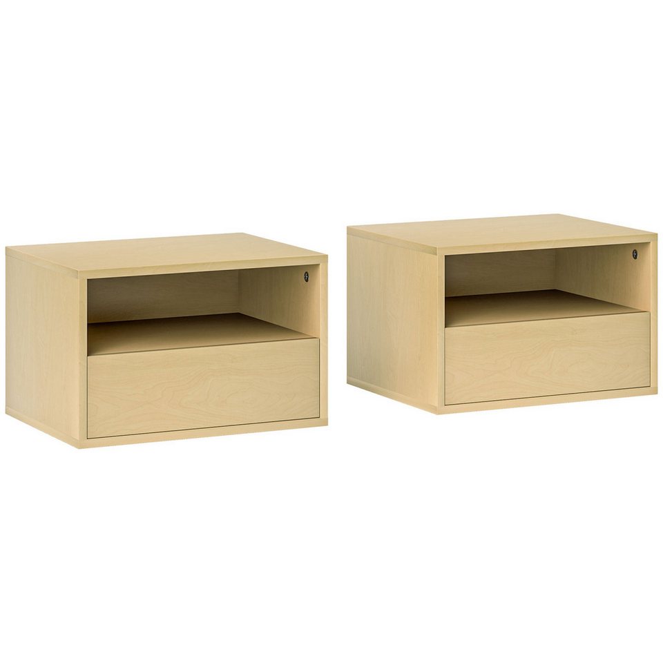 Homcom Nachttisch Wandschrank Mit Schublade Offenes Regal