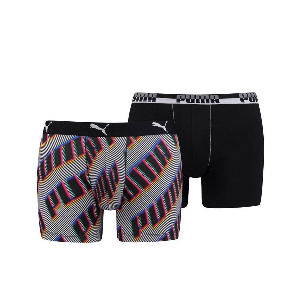 Puma Bodywear Boxershorts Basic Boxer Aop Wording 2 St Mehrpack
