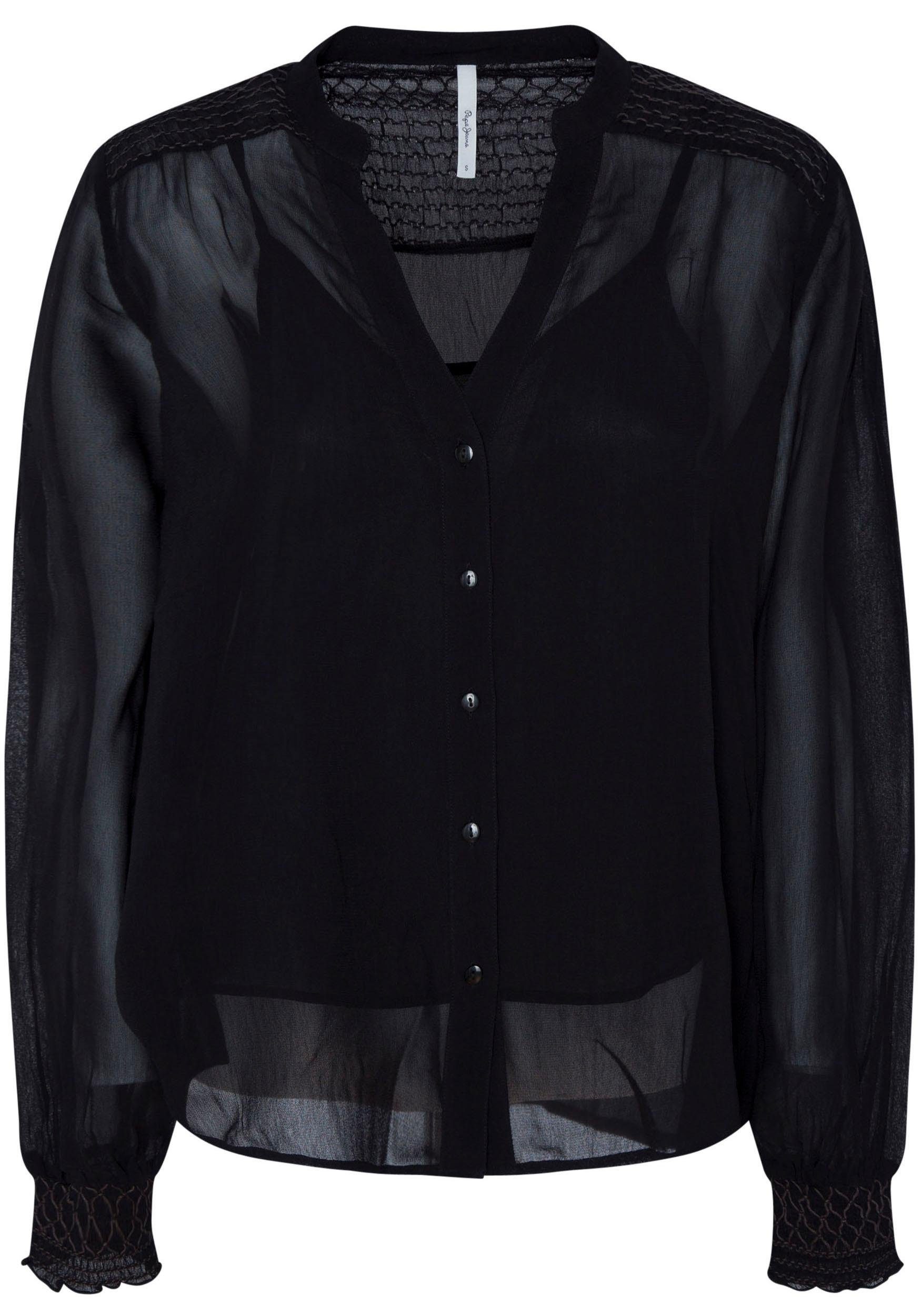 Pepe Jeans Chiffonbluse 2 Tlg Mit Top Mit Stickerei Am Rücken And An