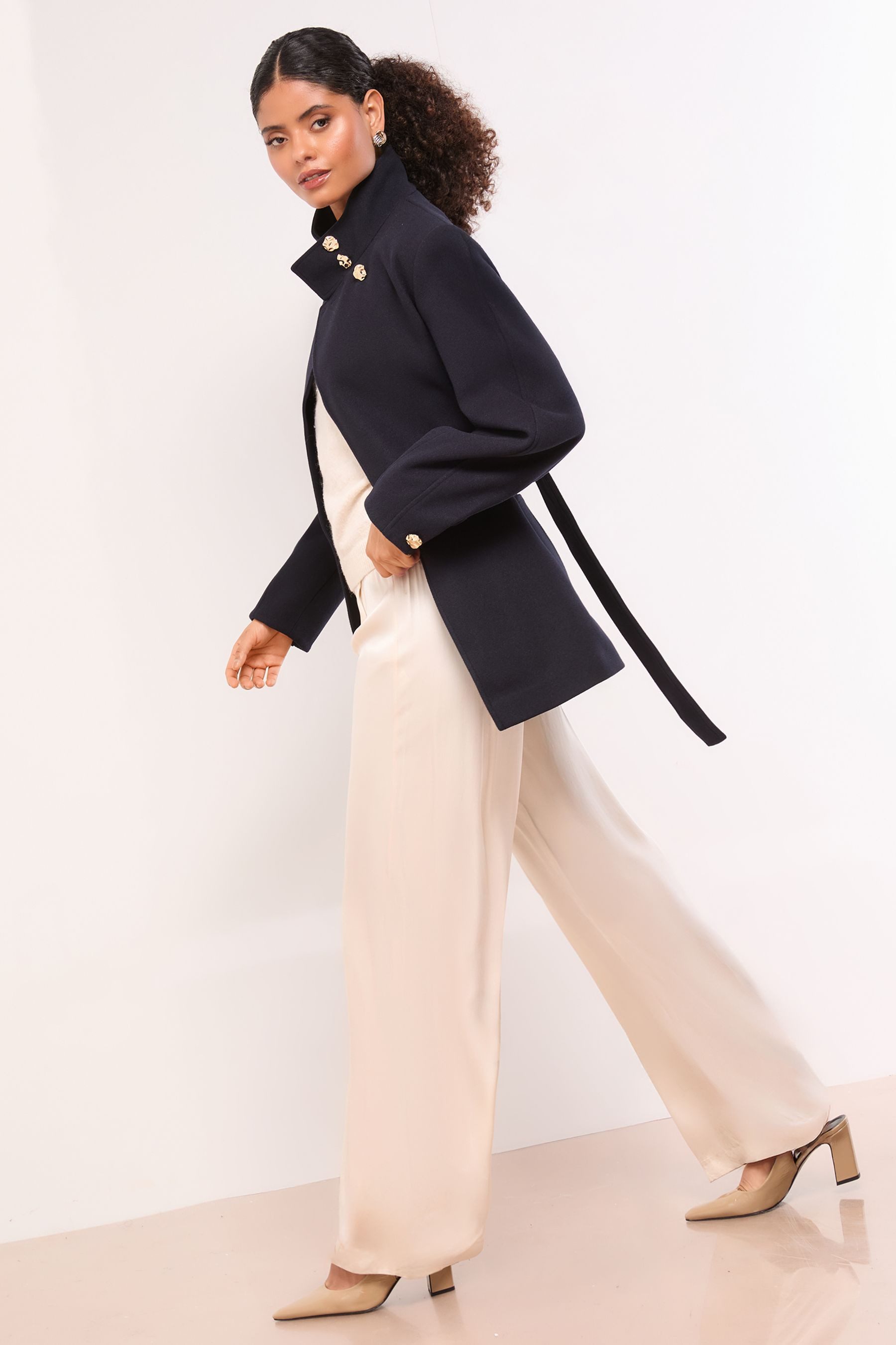 LIPSY Langmantel Lipsy Langer Mantel in Kroko-Optik, Petite (1-tlg)