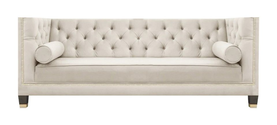 Jvmoebel 3 Sitzer Chesterfield Weiß Sofa Couch Dreisitze Wohnzimmer