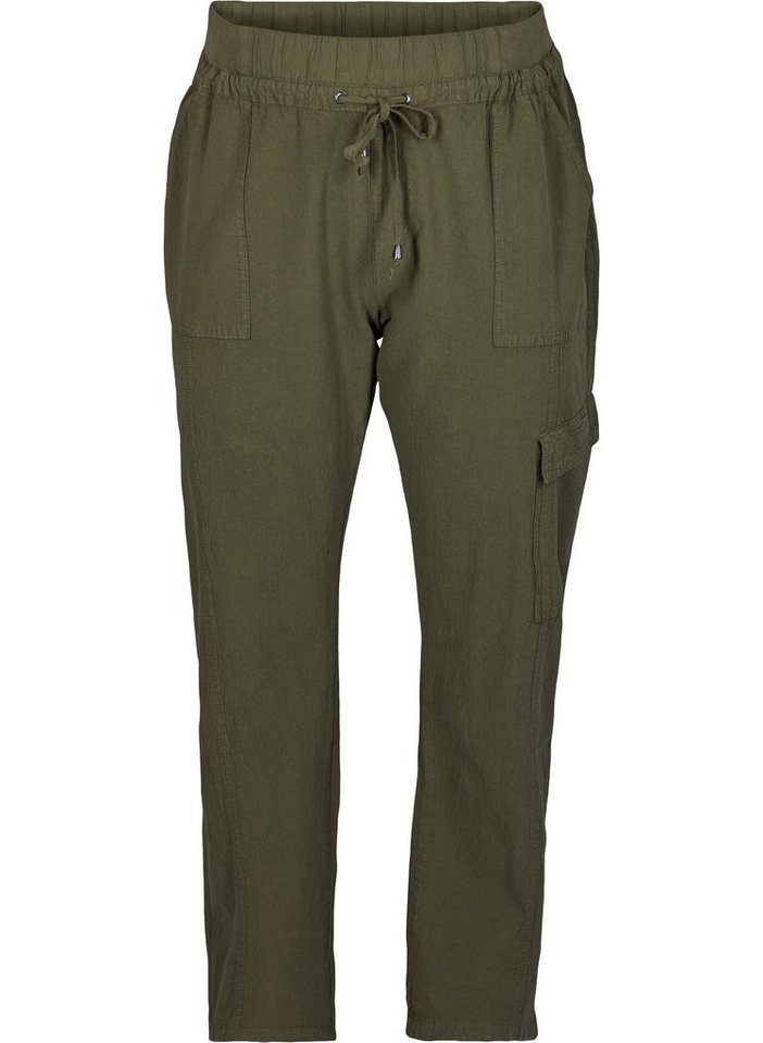 Zizzi Stoffhose Große Größen Damen Baumwoll Hose Mit Gummibund Und