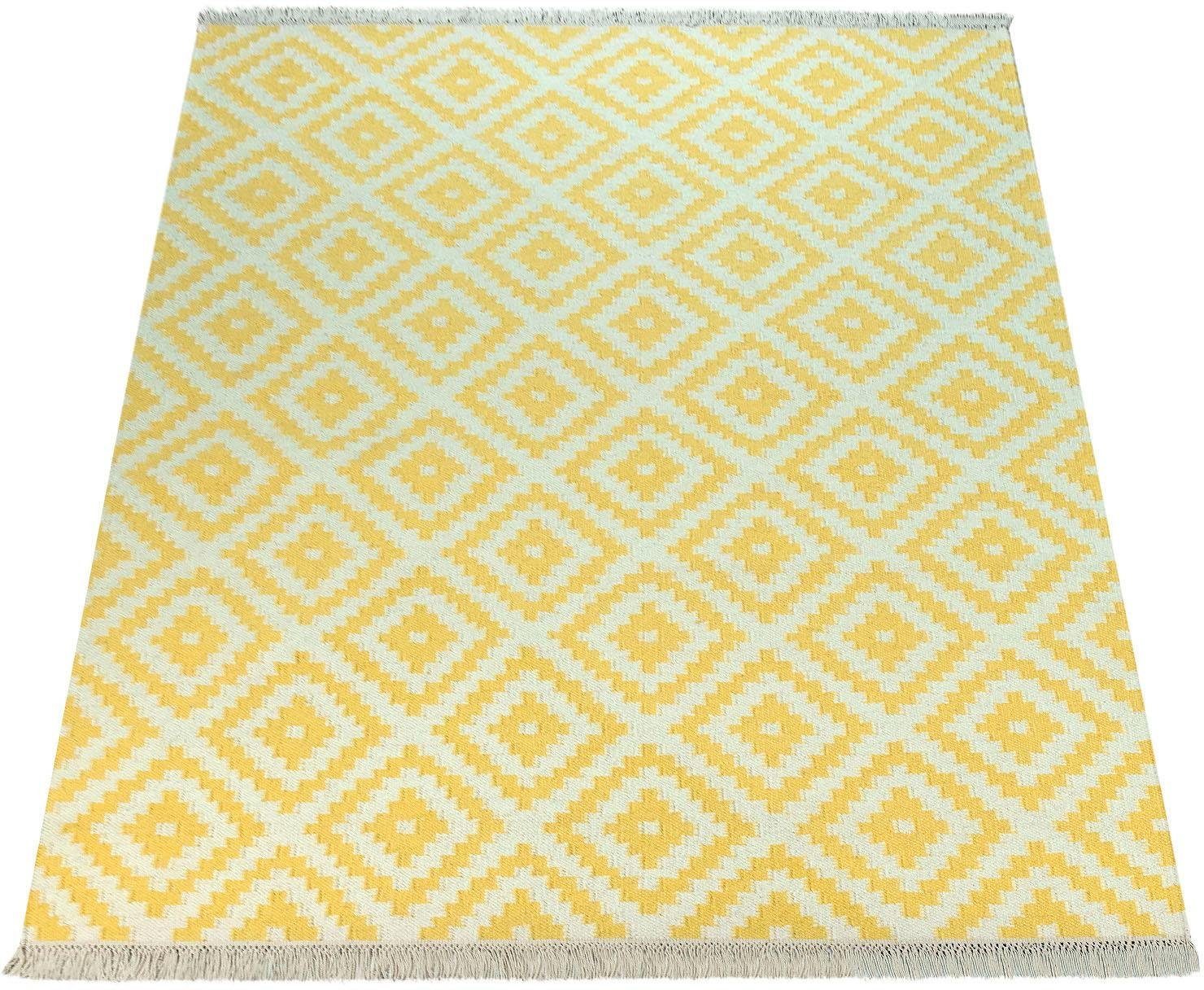 Paco Home Wollteppich Kenitra 500 Rechteckig Höhe 12 Mm Flachgewebe