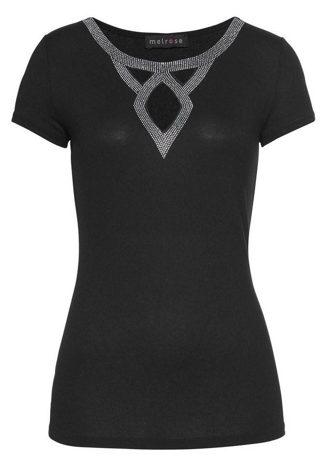 Melrose V Shirt Mit Cut Outs Und Glitzersteinen Otto