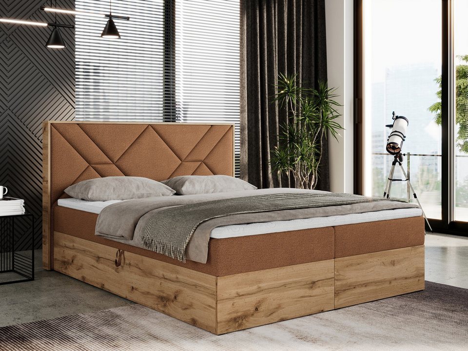 Mks MÖbel Boxspringbett Gunar Set Packung Zwei Bettkästen
