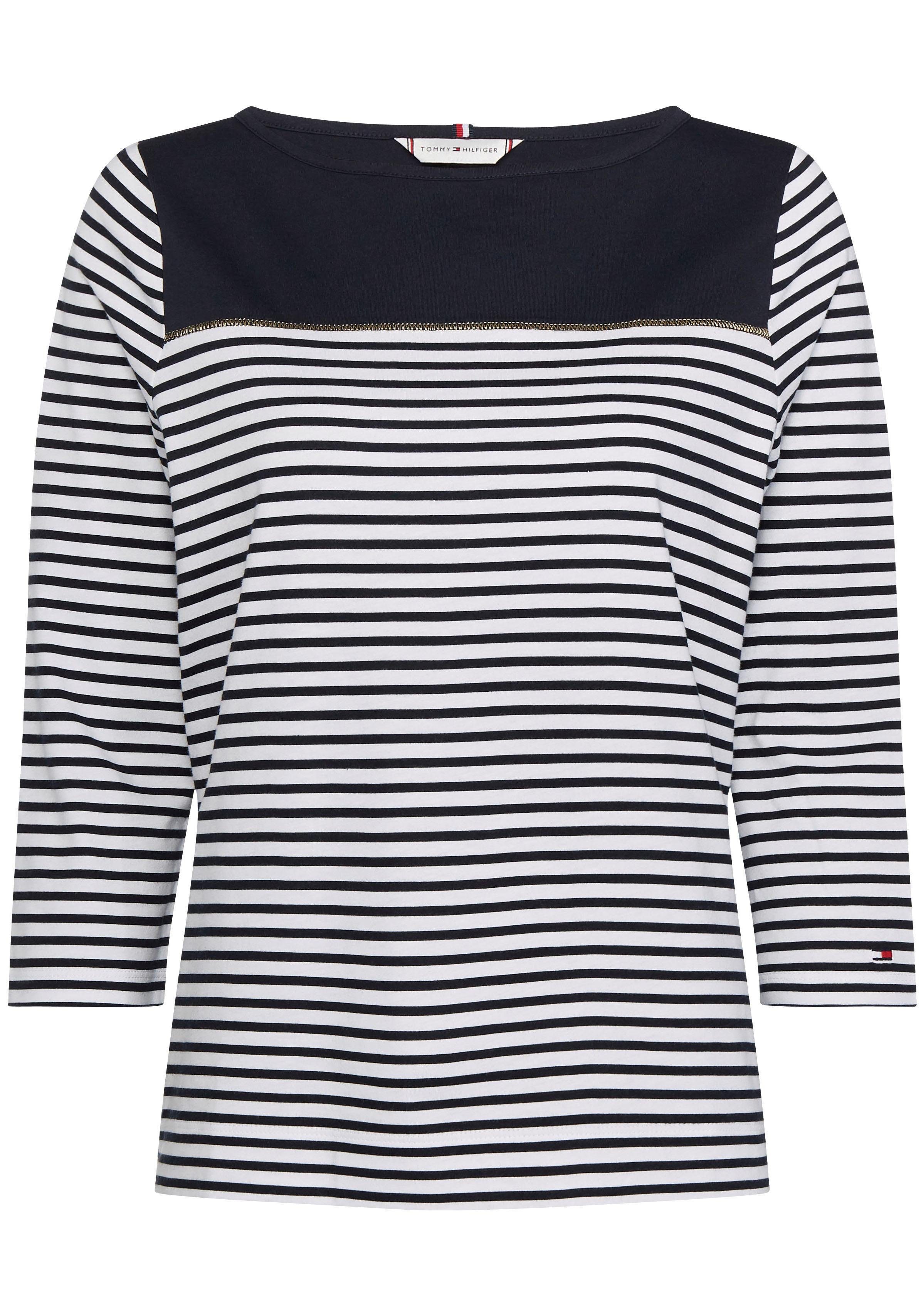 Tommy Hilfiger Langarmshirt Mit Tommy Streifen Am Ausschnitt Hinten