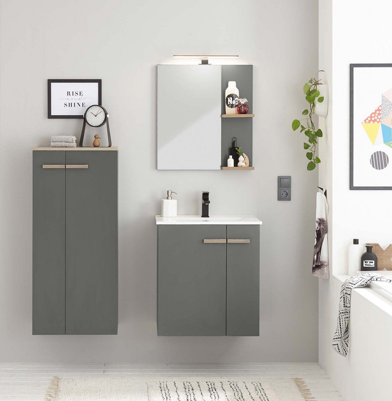 Möbel Stellbrink Badezimmer-Set Solid Badezimmerset III