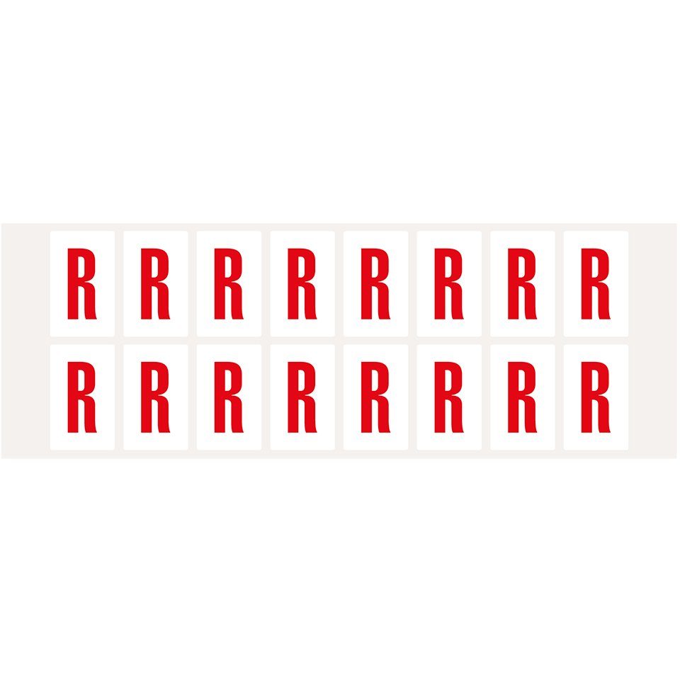 König Werbeanlagen Hinweisschild Buchstabe R, weiß/rot, Folie, Schrifthöhe 25mm, 320 Stück/Pack