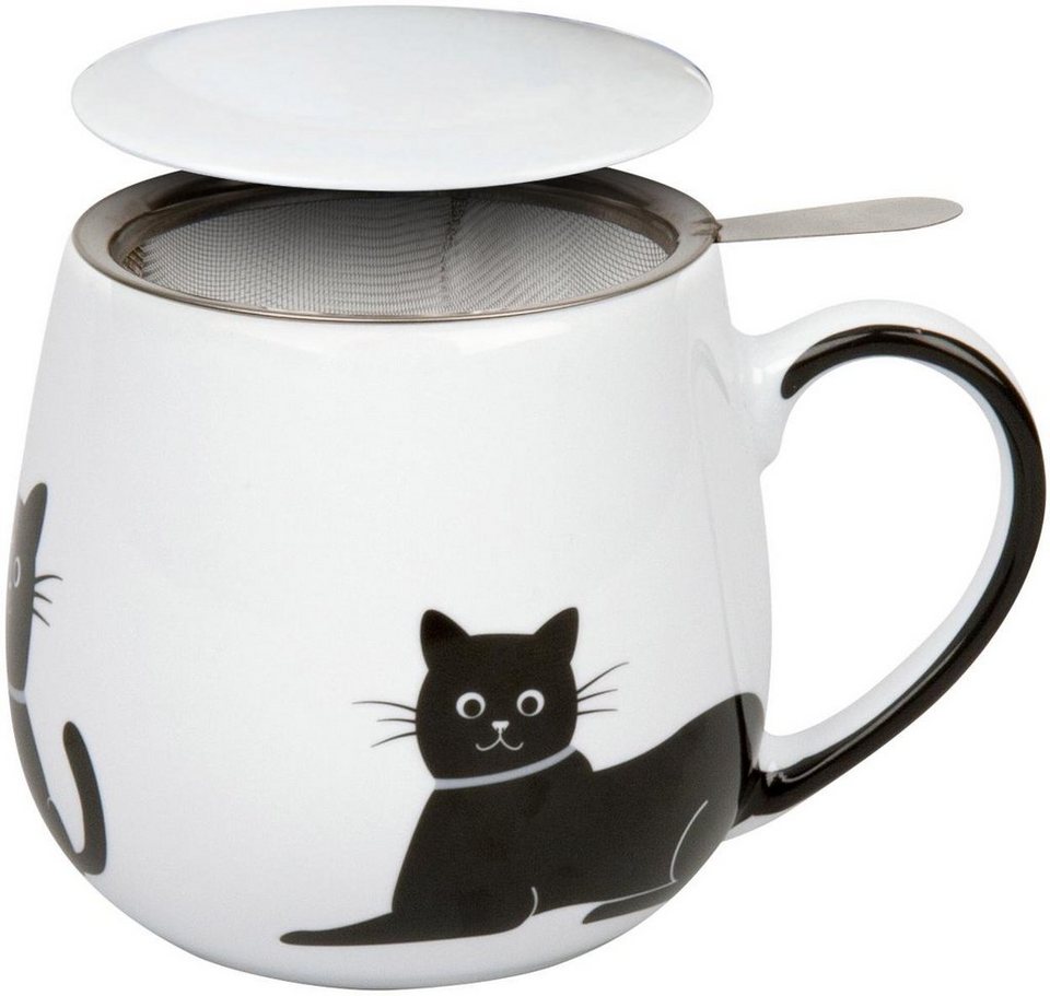 Könitz Tasse »My lovely cats - grey necklace«, Porzellan, mit Sieb und ... Könitz Tasse »My lovely cats - grey necklace«, Porzellan, mit Sieb und ...