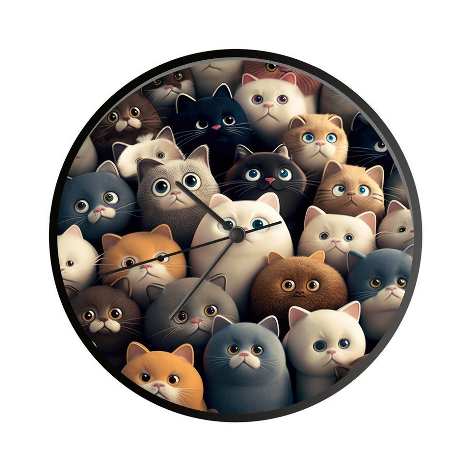Muchowow Wanduhr Katzen Tiere Katze Design Mädchen Jungen
